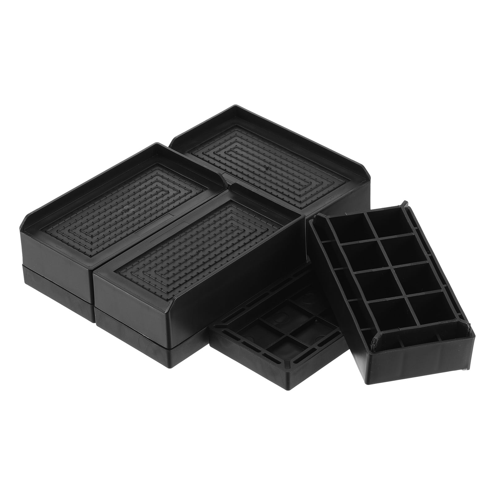 Uxcell 4Pcs Rectangle Bed Risers, 1.6" L-Side Heavy Duty Adjustable ...