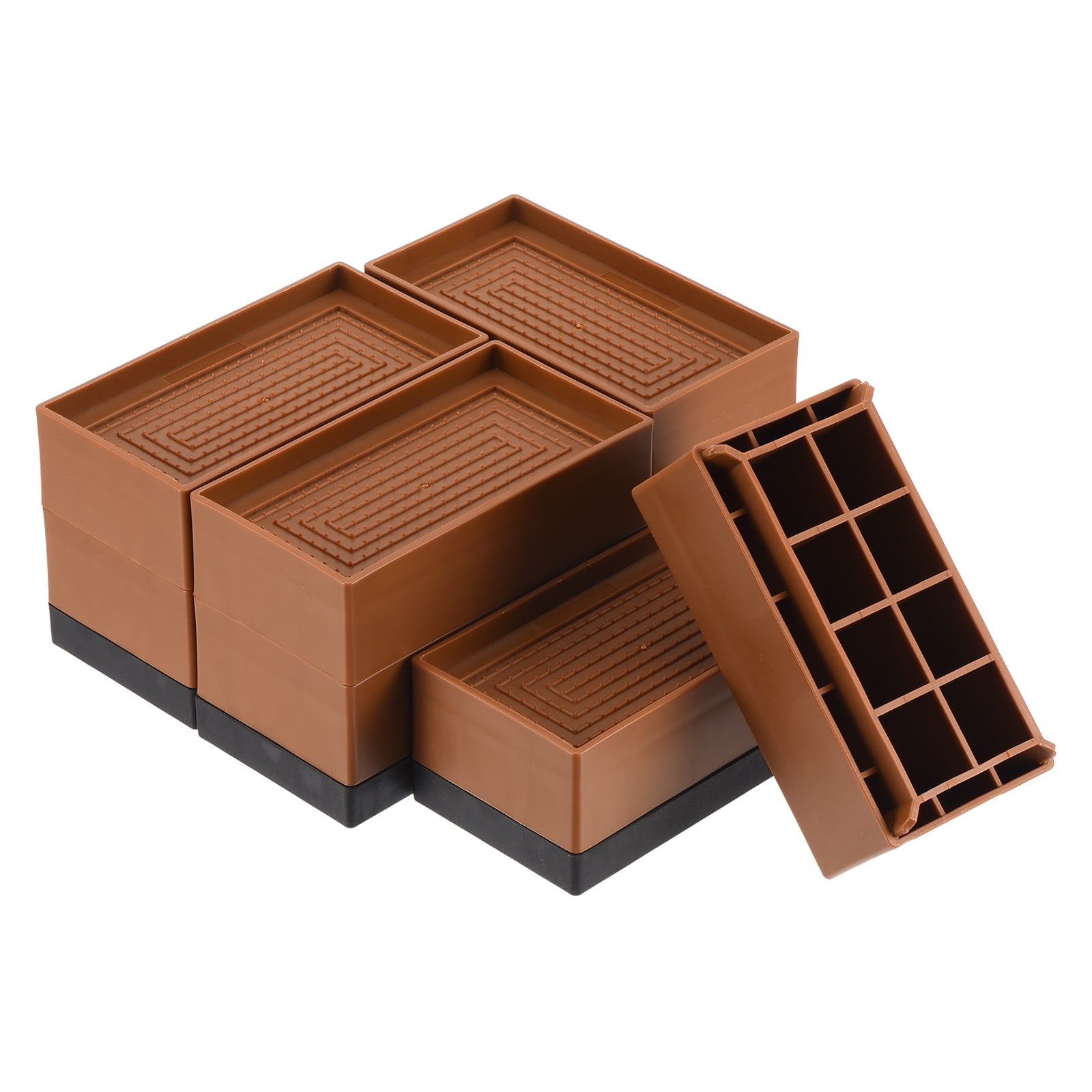 Uxcell 4Pcs Rectangle Bed Risers, 2.95" Full Side Heavy Duty Adjustable ...