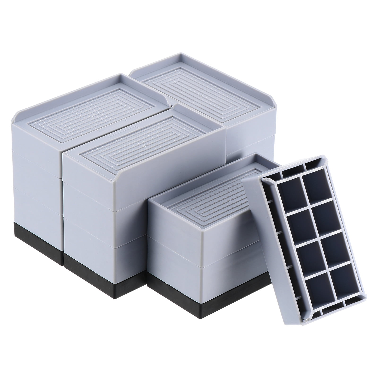 Uxcell 4Pcs Rectangle Bed Risers, 4.33" L-Side Heavy Duty Adjustable ...