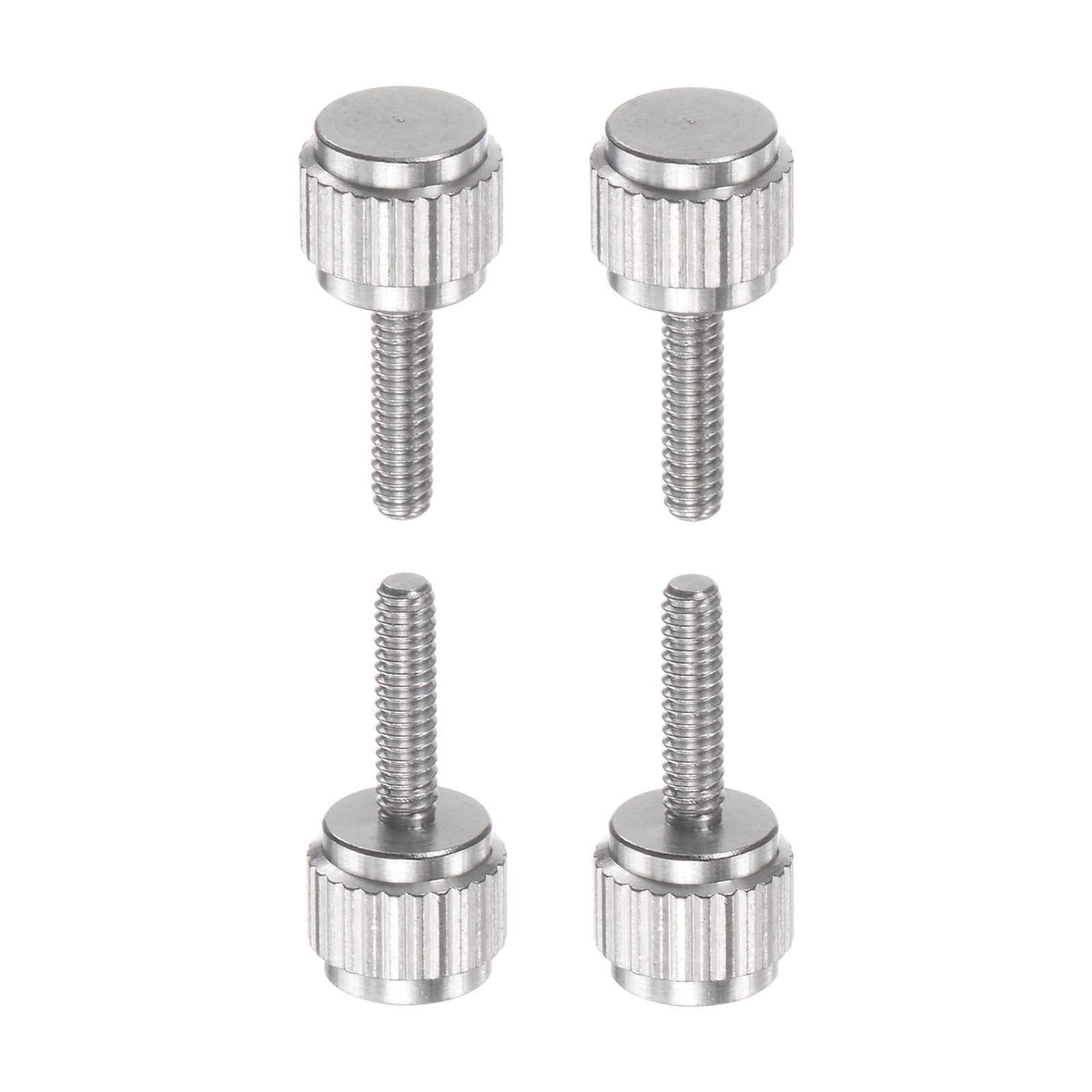 Uxcell 4Pcs Round Flat Head Knurled Thumb M2x8mm Hand Clamping Threaded Screws Knob Bolts for ...