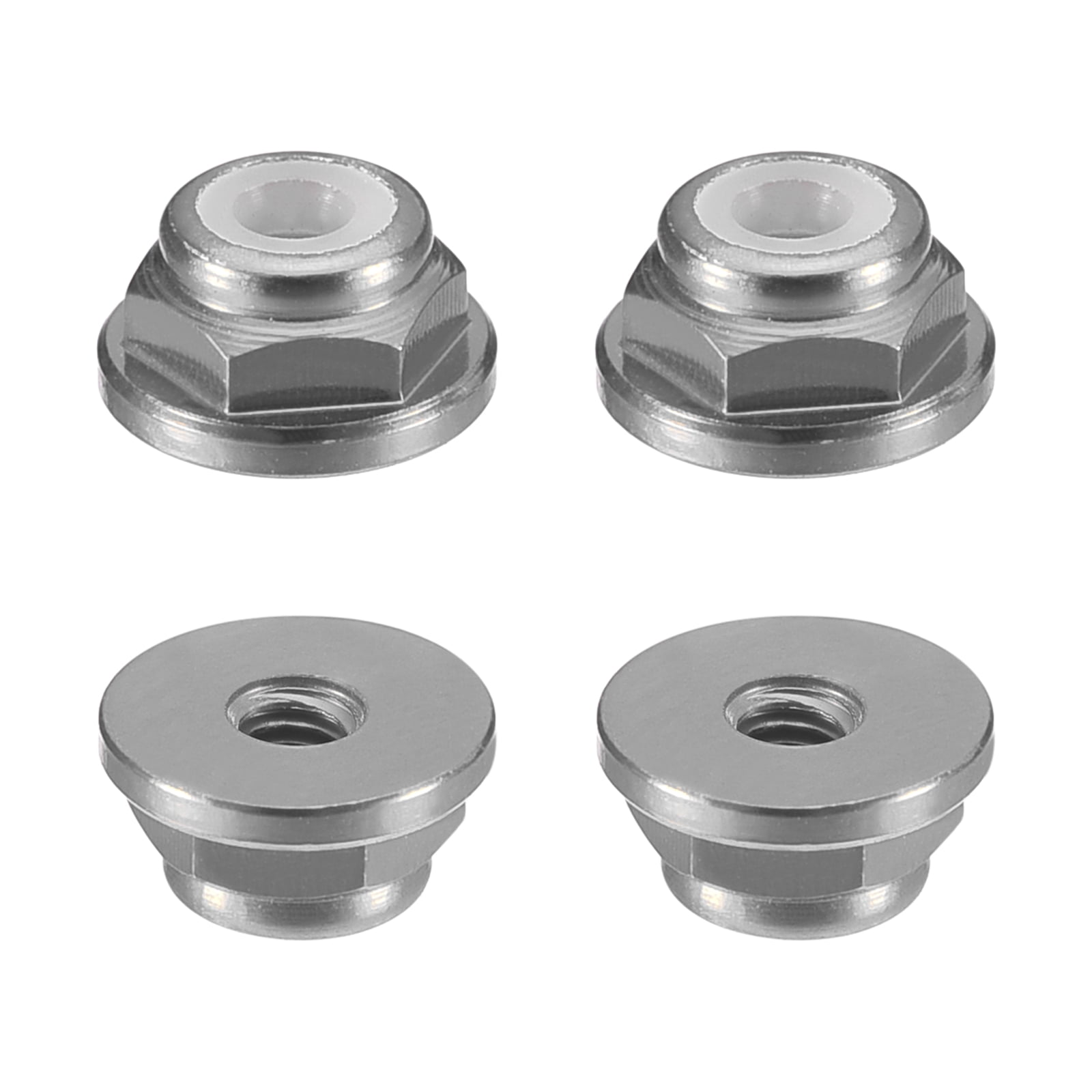 Uxcell 4Pcs Self Lock Nuts, M2x0.4mm Aluminum Nylon Insert Hex Nuts ...