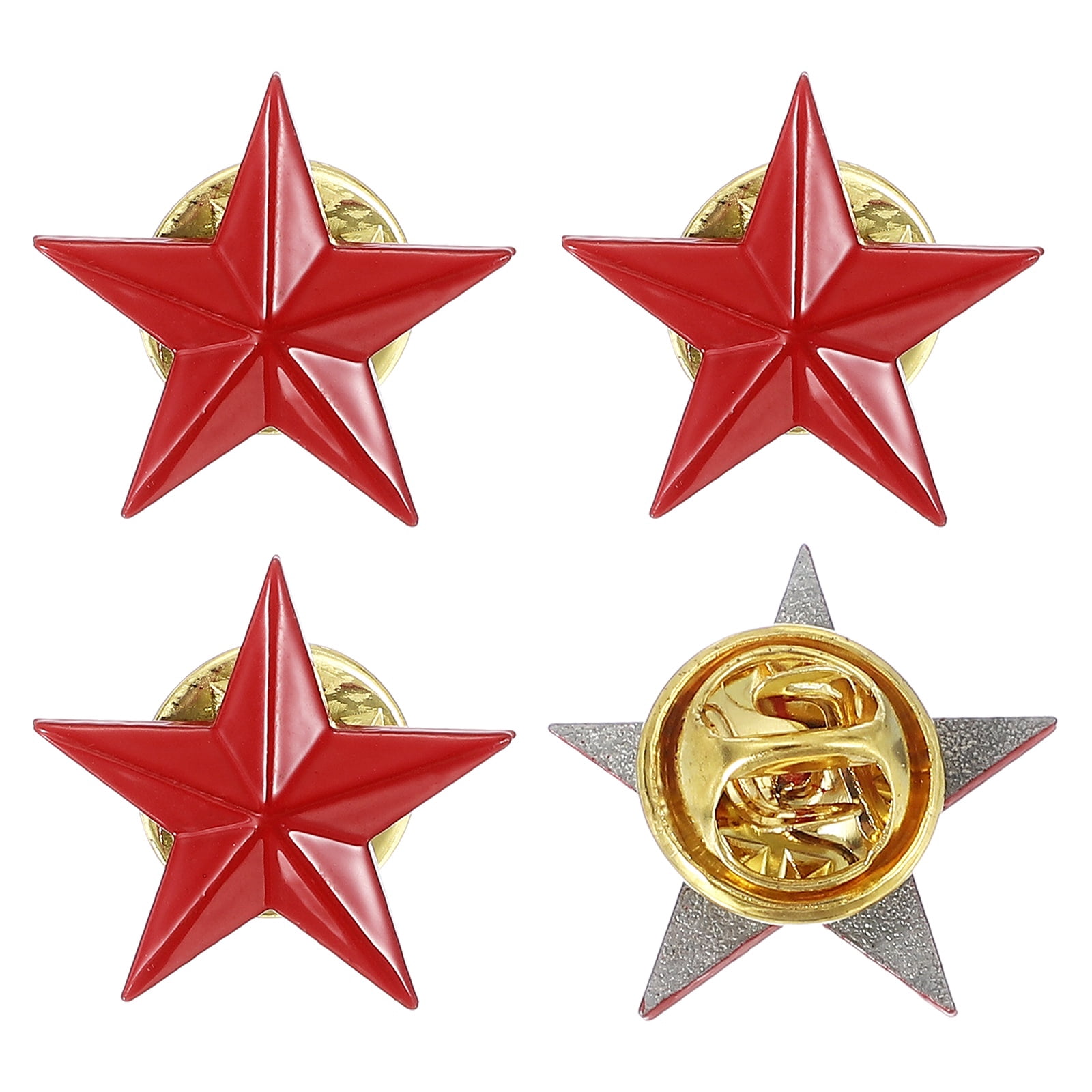 Uxcell 4Pcs Star Lapel Pins, 0.8" Award Pins Star Badge for Men Women ...