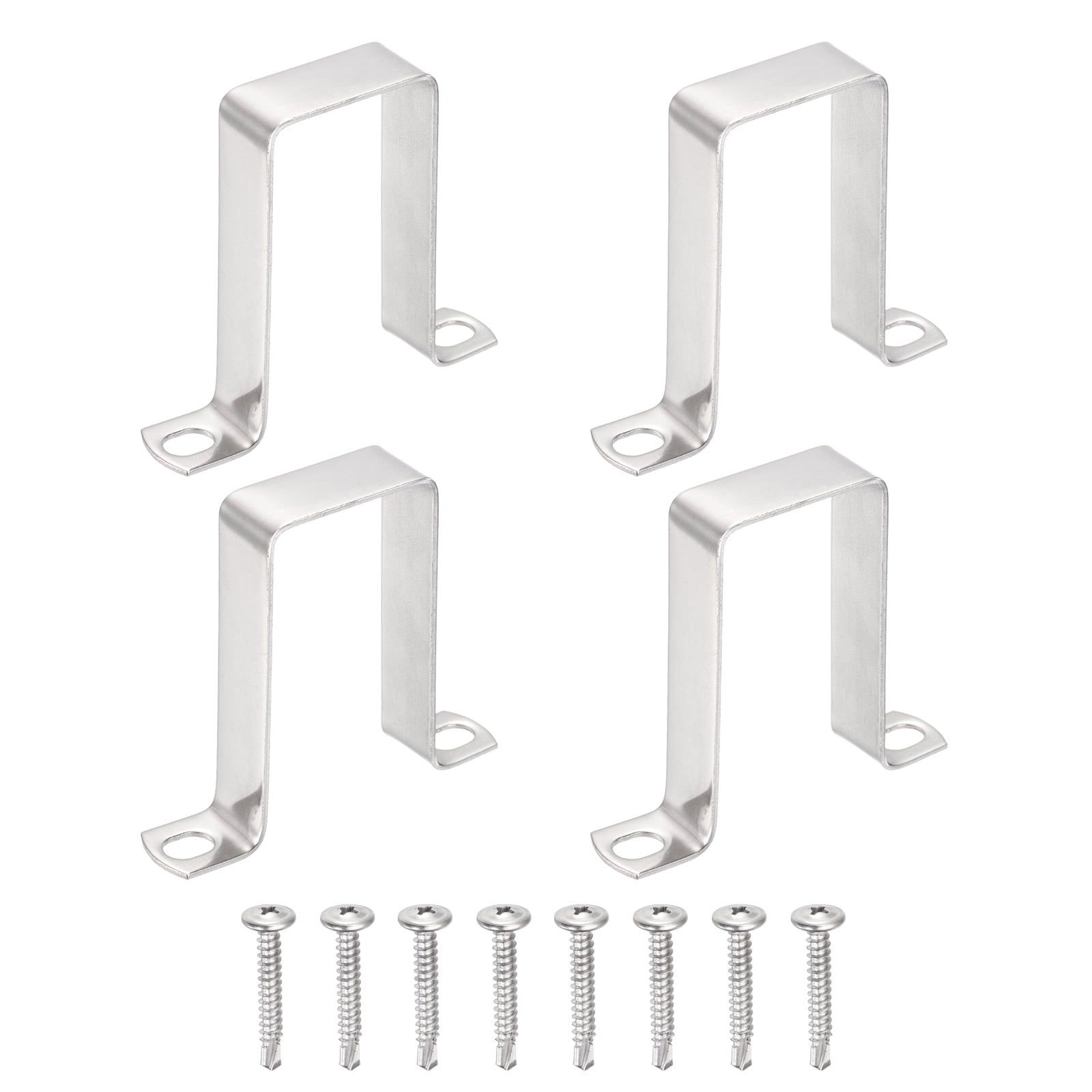 Uxcell 4Pcs U Shape Square Tube Clamp, 40x80mm U Shaped Bracket 304 ...
