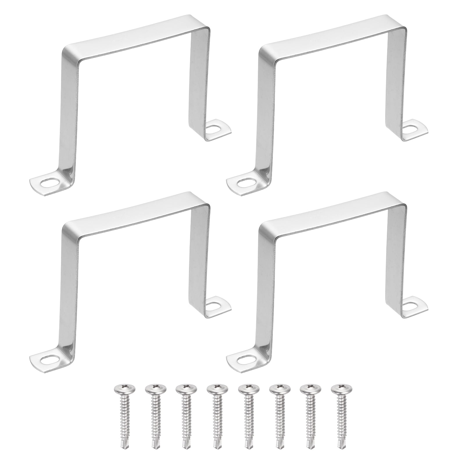 Uxcell 4Pcs U Shape Square Tube Clamp, 90x90mm U Shaped Bracket 304 ...