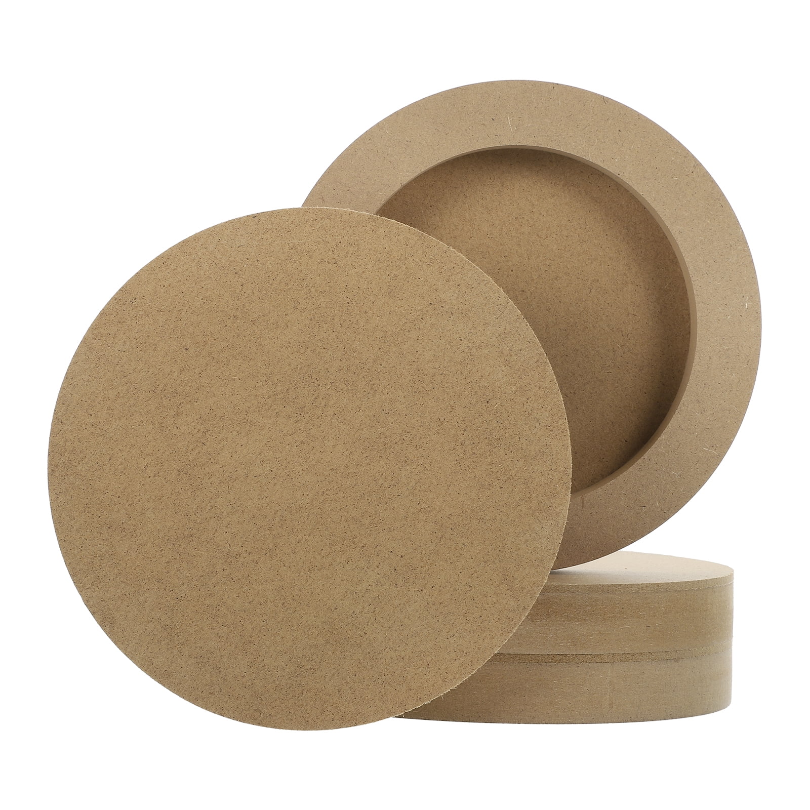 Uxcell 4Pcs Wood Canvas Boards, 6 Inch Wood Art Canvases Round ...