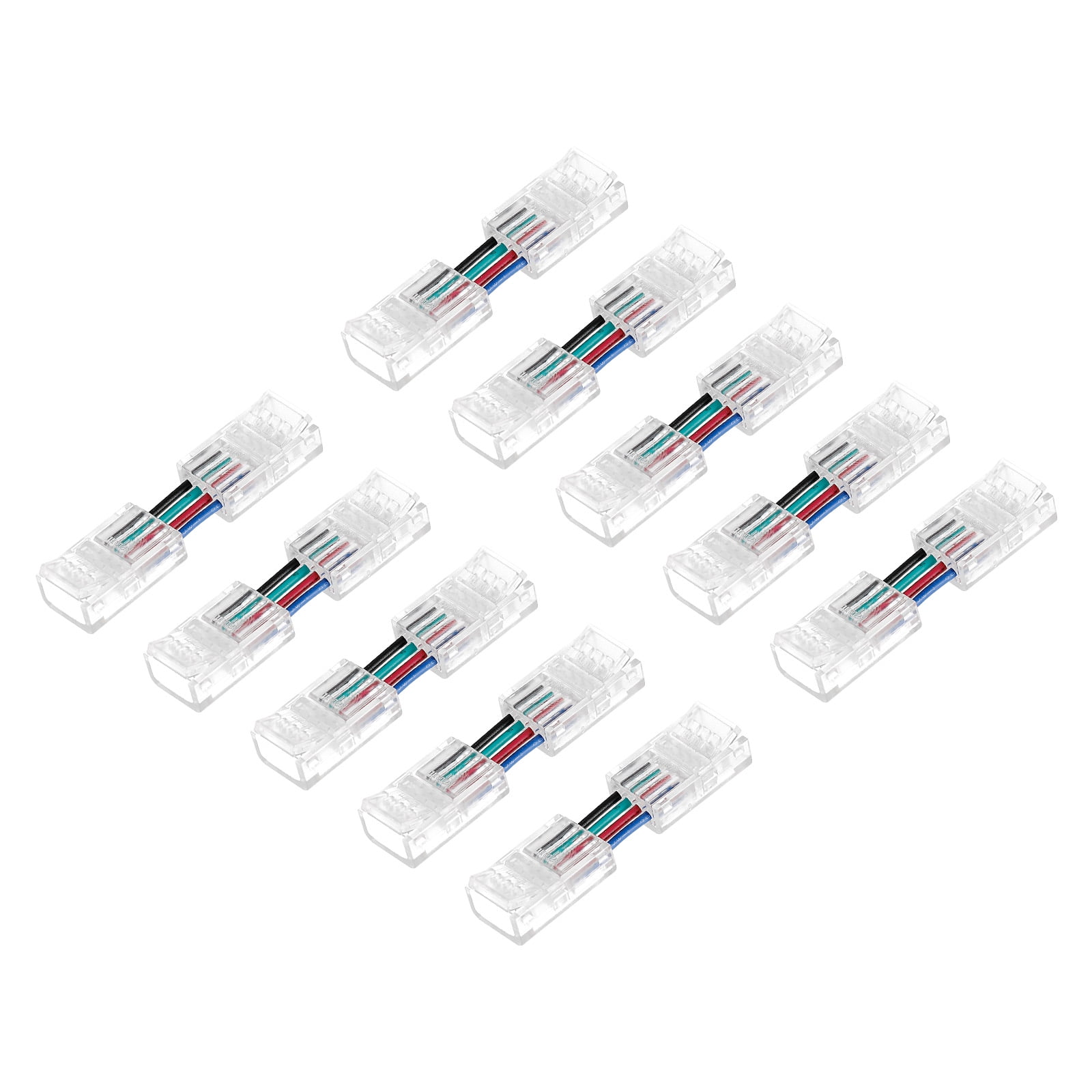 Uxcell 4Pin RGB LED Strip Connectors, 10mm Solderless Adapter for 5050 ...