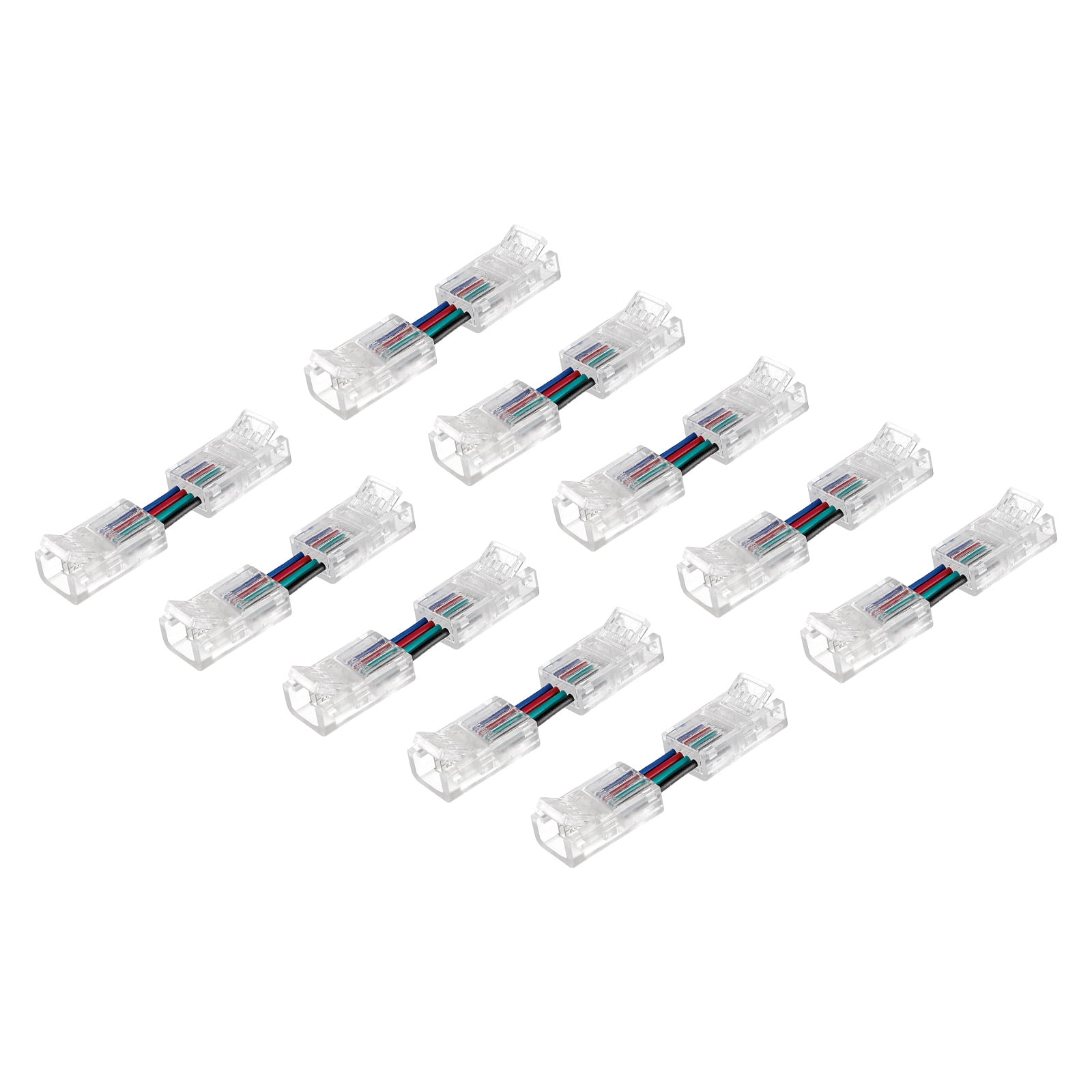Uxcell 4Pin RGB LED Strip Connectors, 8mm Solderless Adapter for 5050 4 ...