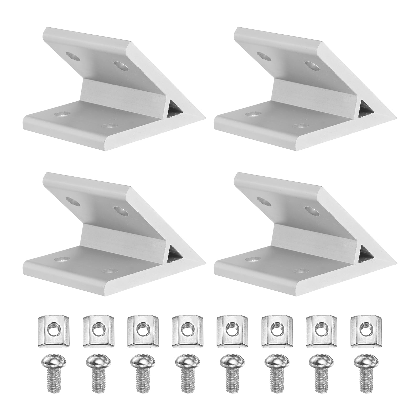Uxcell 4Set 45 Degree Angle Corner Brackets, 3060 Series Aluminum ...