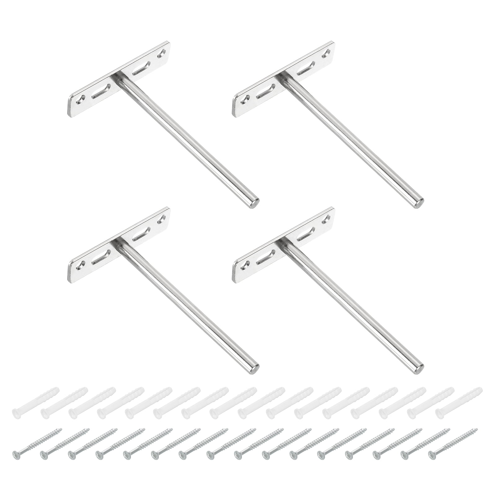 Uxcell 4Set Floating Shelf Brackets, 6" 4 Holes Iron Hidden Shelf ...