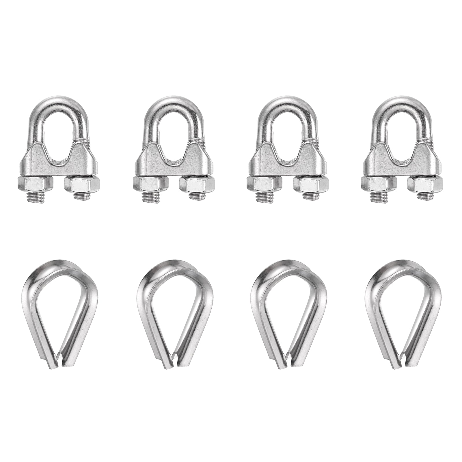 Uxcell 4Set Wire Rope Cable Clip Clamps 1/2 Inch M12 Small 304 ...
