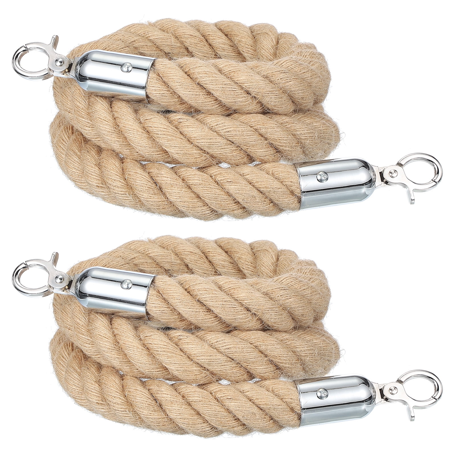 Uxcell 4ft x 1.3 Inch Braided Jute Stanchion with Snap Hooks Crowd ...