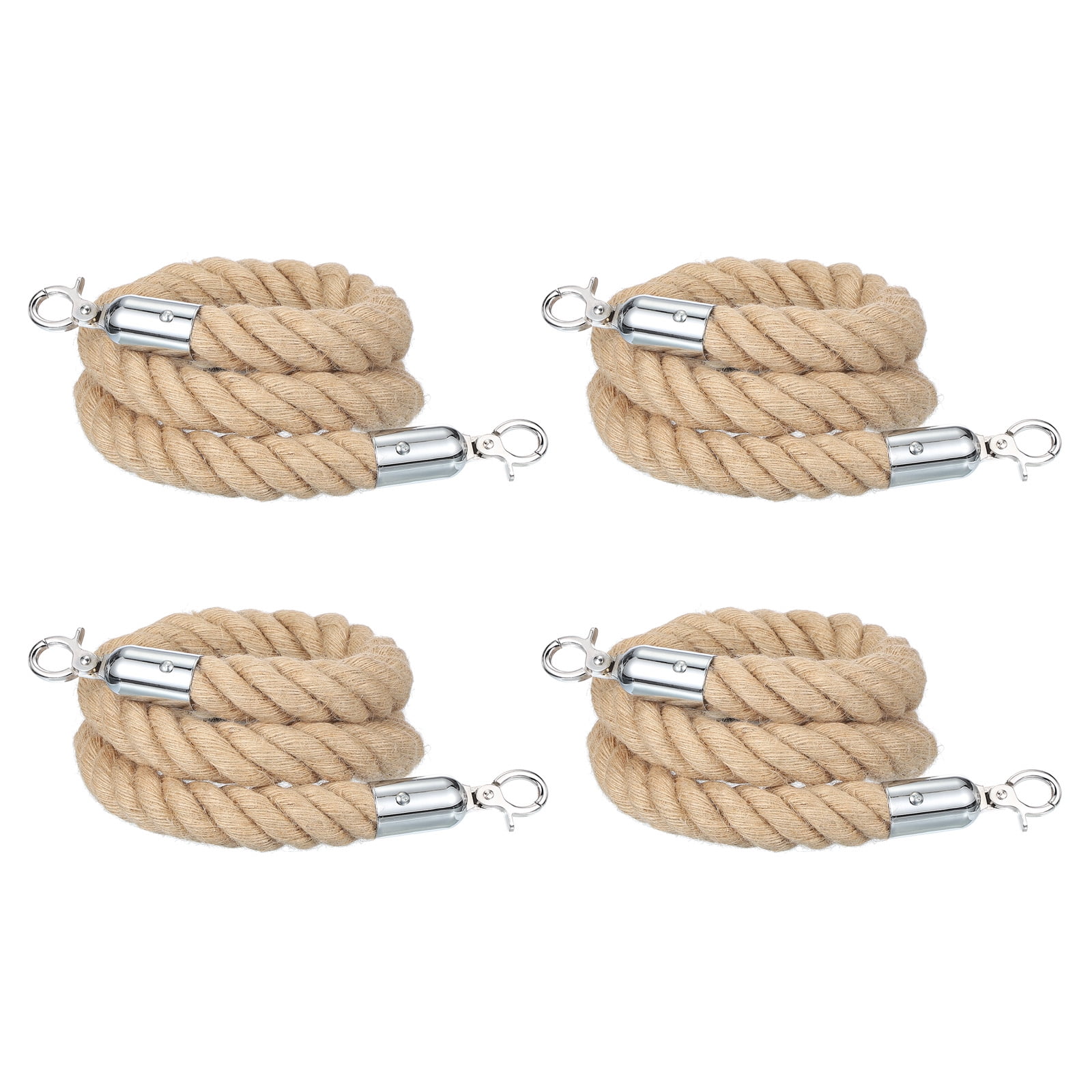 Uxcell 4ft x 1.3 Inch Braided Jute Stanchion with Snap Hooks Crowd ...
