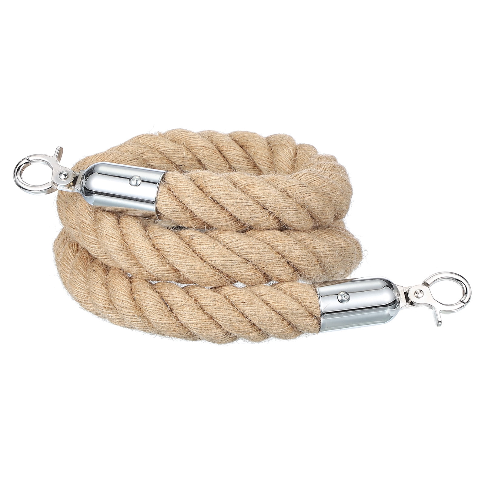 Uxcell 4ft x 1.3 Inch Braided Jute Stanchion with Snap Hooks Crowd ...