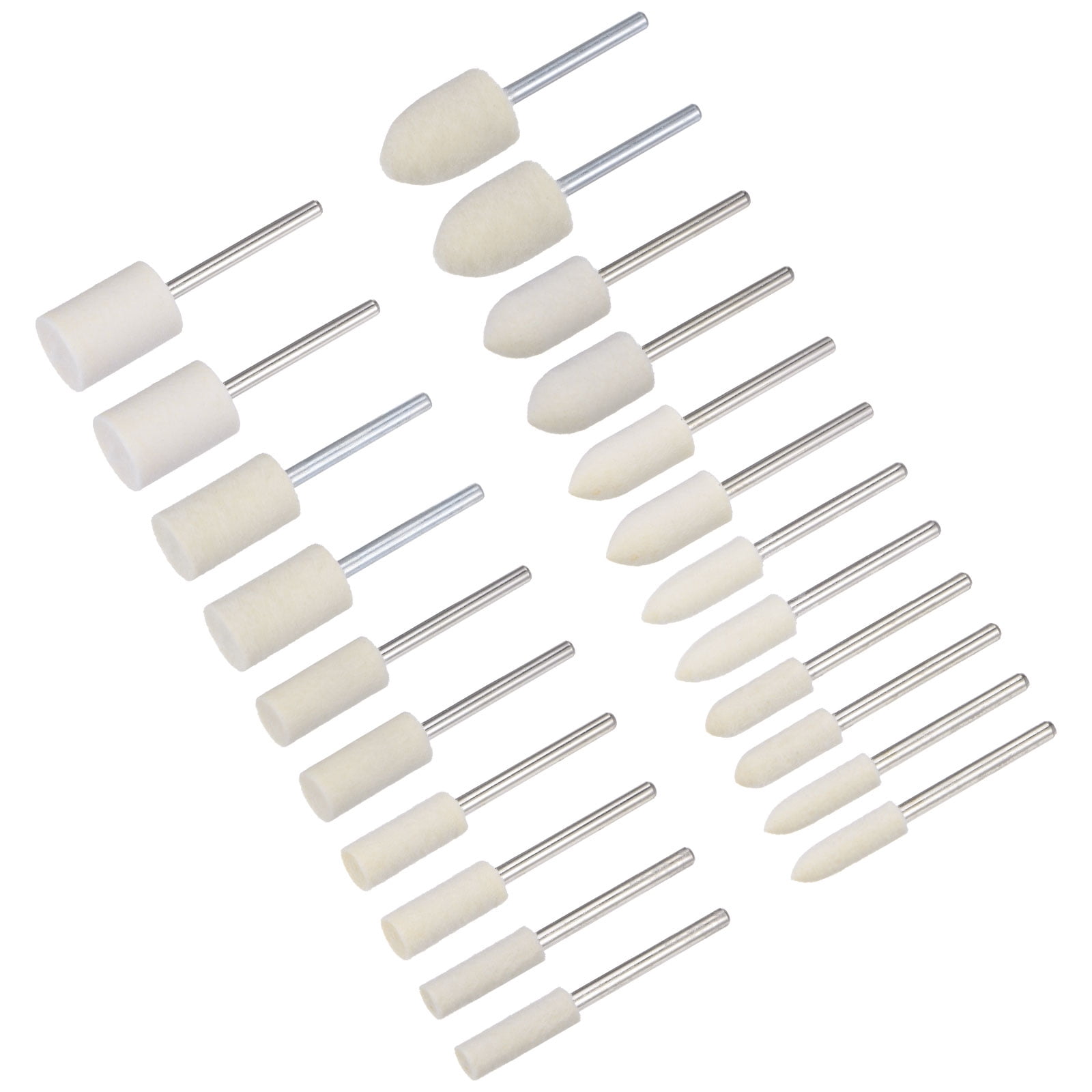 Uxcell 4mm-12mm Wool Felt Mounted Points Conical Cylindrical Polishing ...