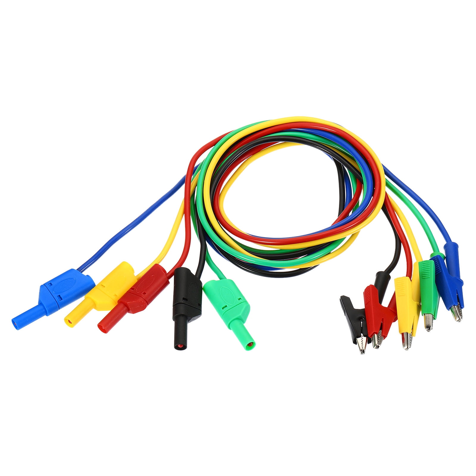 Uxcell 4mm Banana Plug to Alligator Clip Test Leads, 5Pcs Copper ...