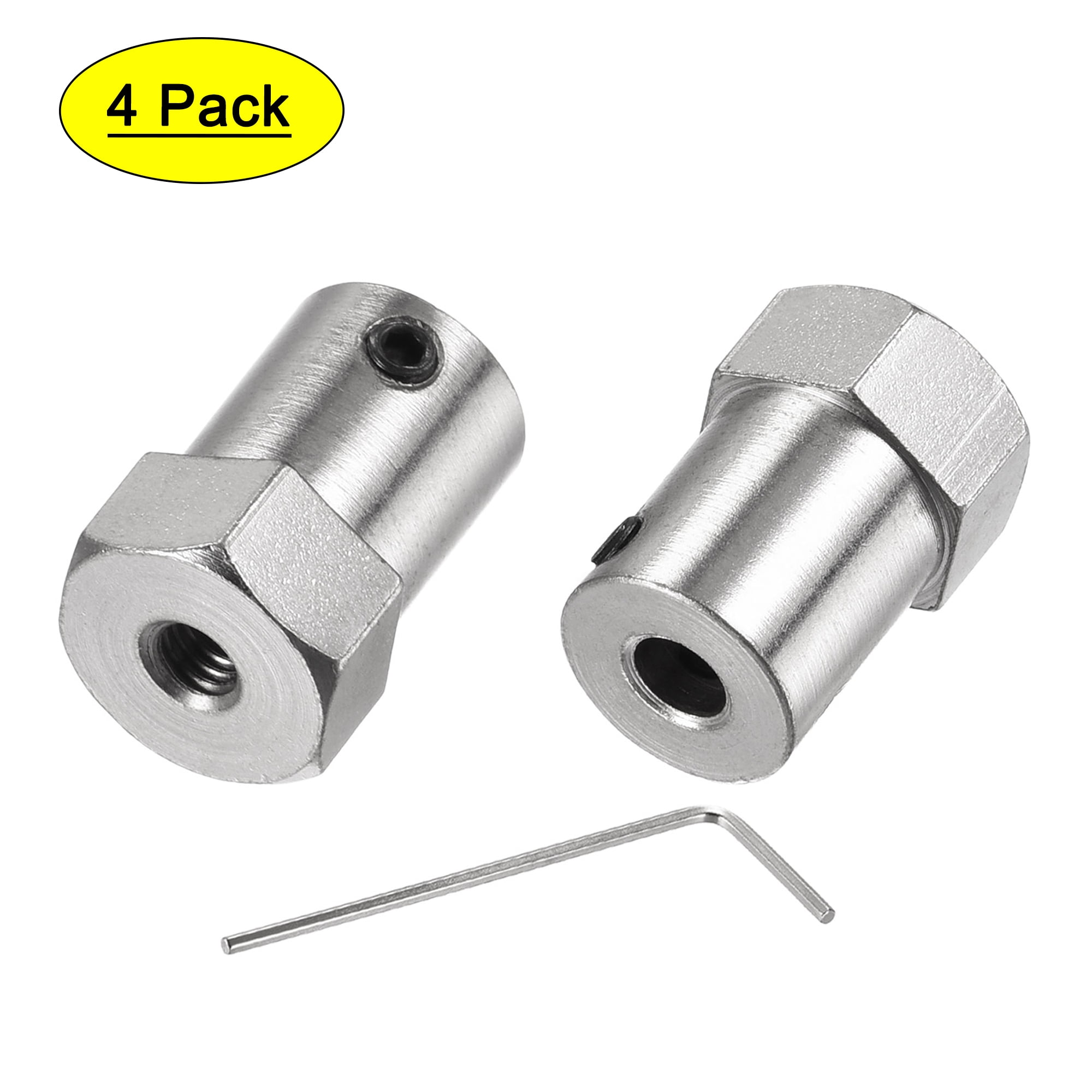 Uxcell 4mm Bore 18mm Length Hexagon Coupler, Coupling Shaft Iron ...