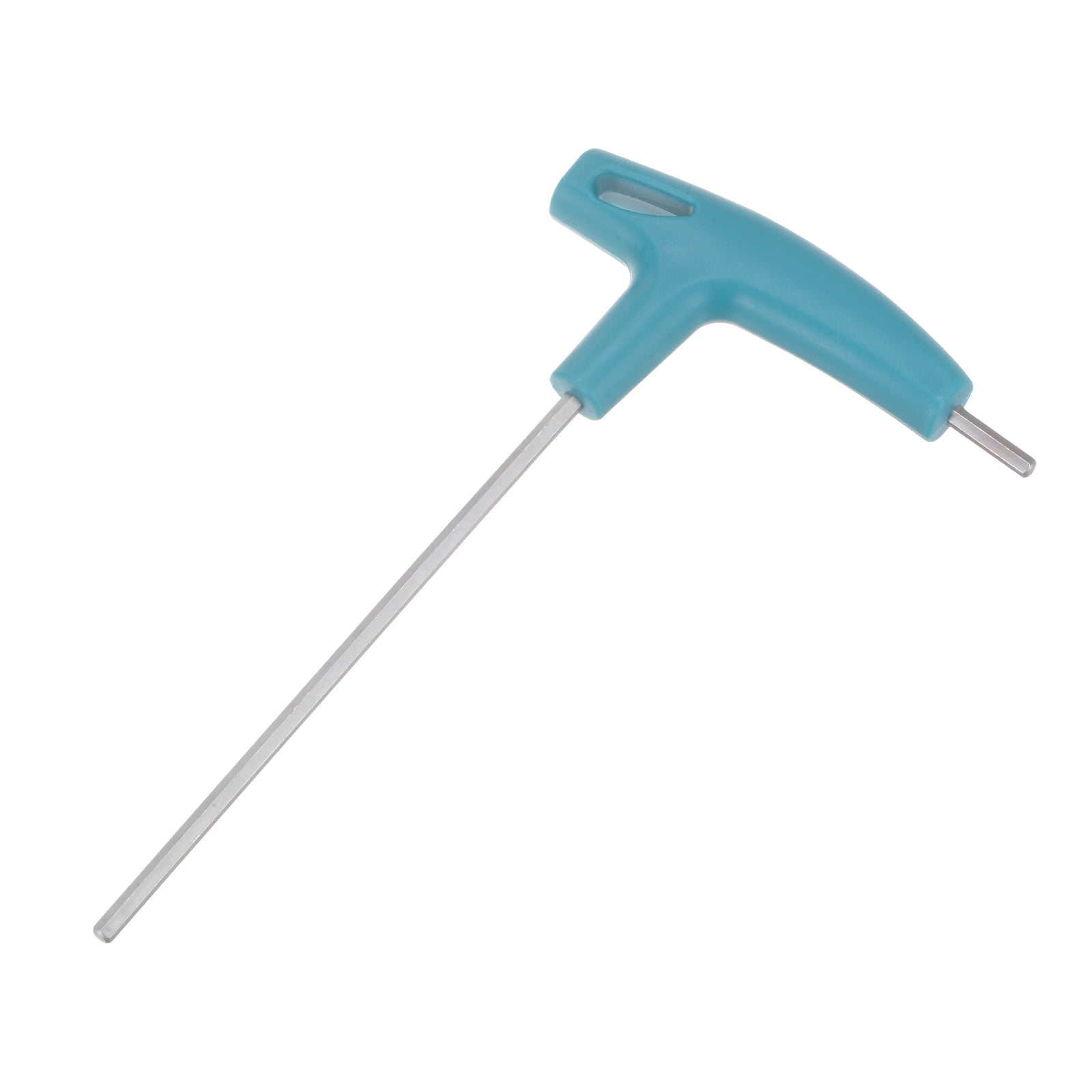 Uxcell 4mm Extra Long Arm T-Handle Hex Key Wrench Chrome Finish ...