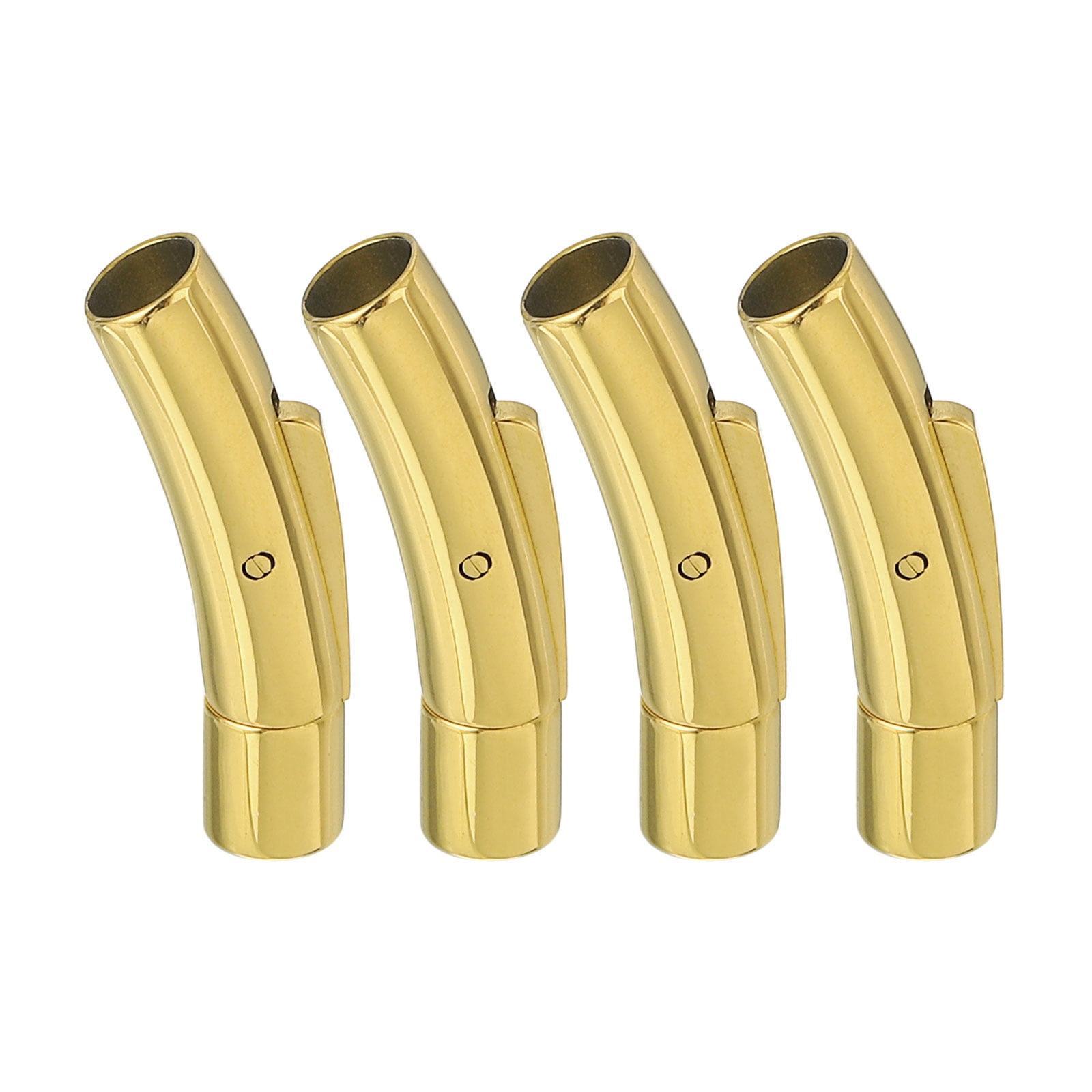 Uxcell 4mm Hole Column Clasps, 4 Pack Leather Cord End Clasp Connectors ...
