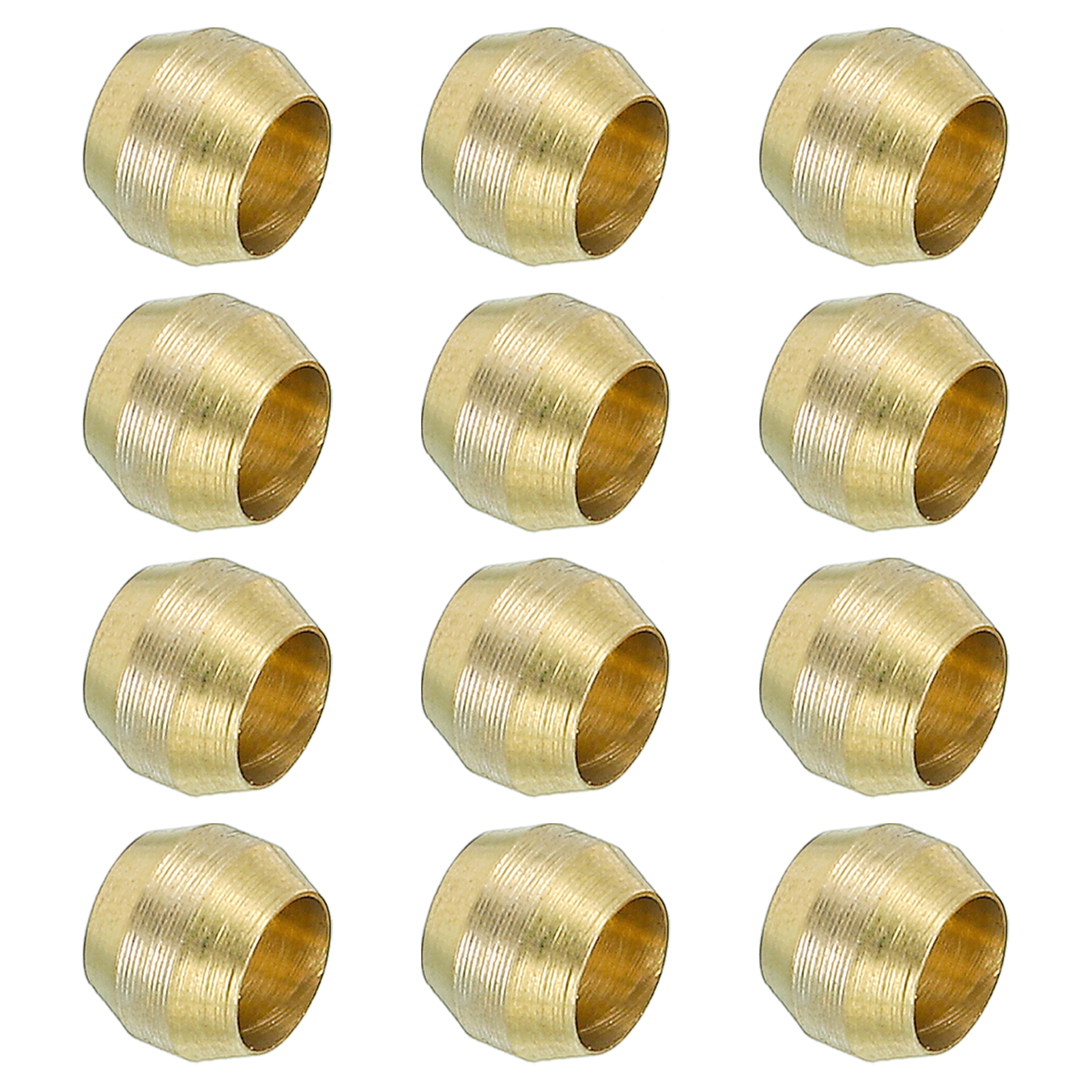 Uxcell 4mm ID Compression Sleeve Ferrules, 12Pcs Brass Sleeve Ferrules ...