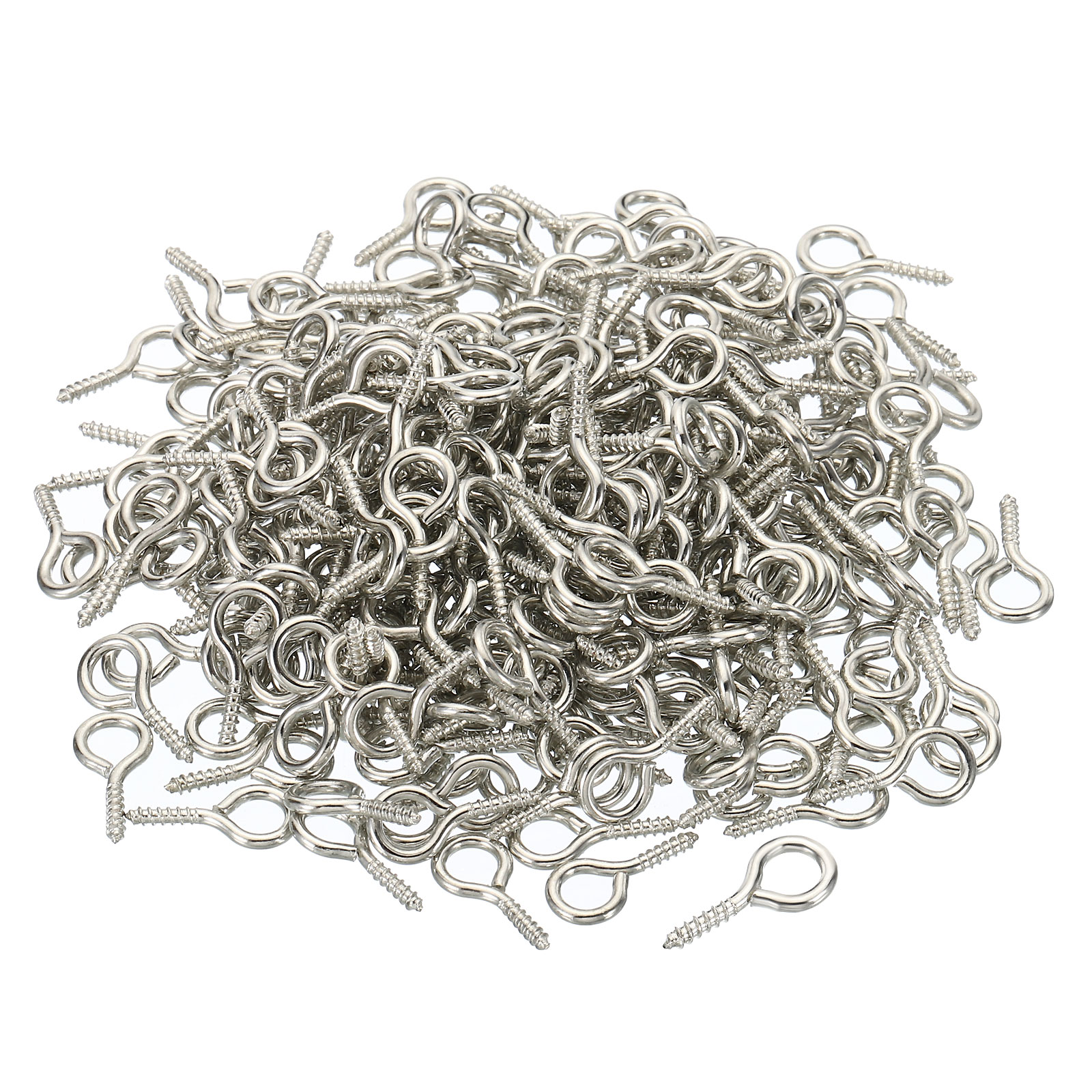 Uxcell 4mm ID x 15mm L Screw Eyes Pin Mini Small Eye Hooks Dark Silver ...