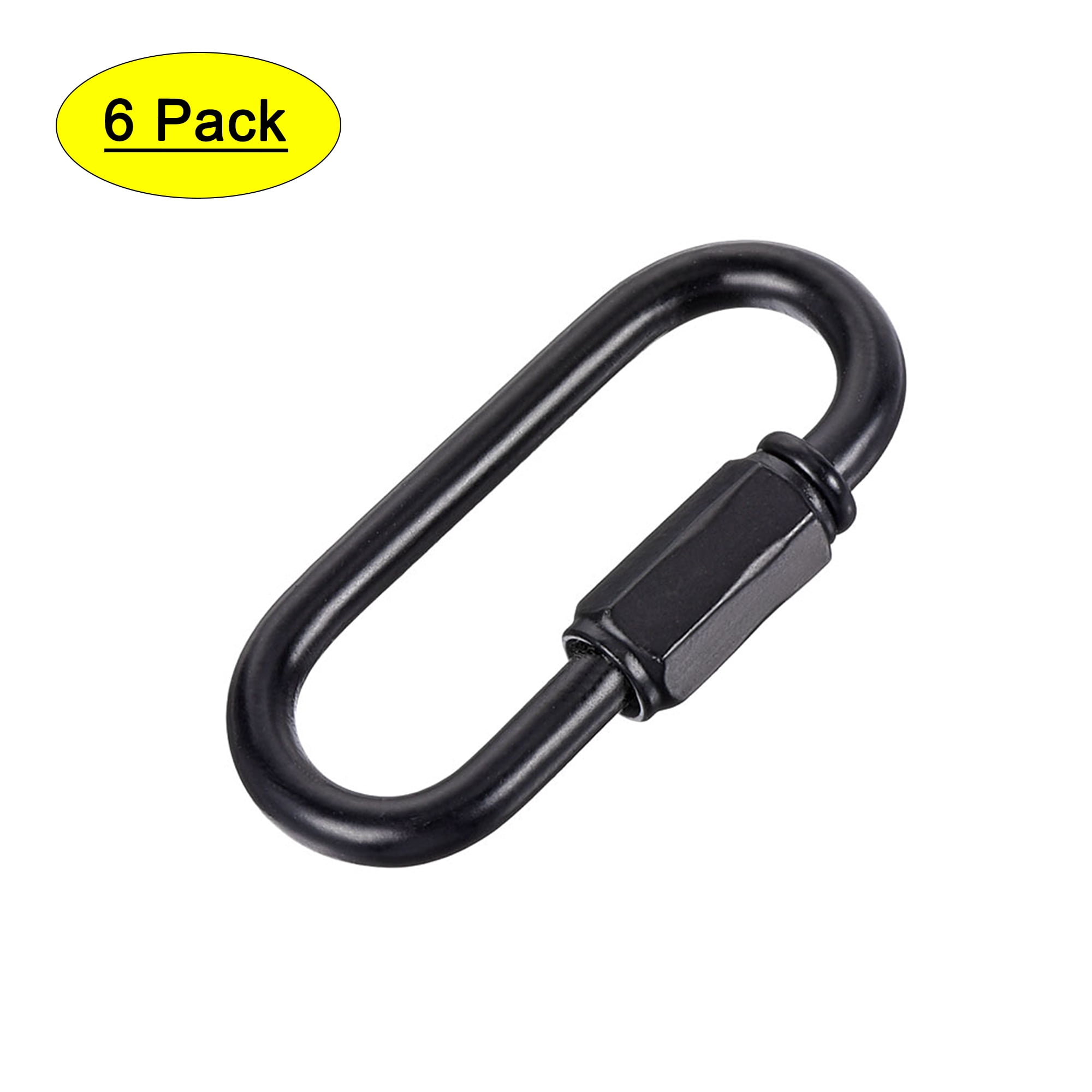 Uxcell 4mm Oval Shape Quick Link Screw Lock Chain Connector Black 6 ...