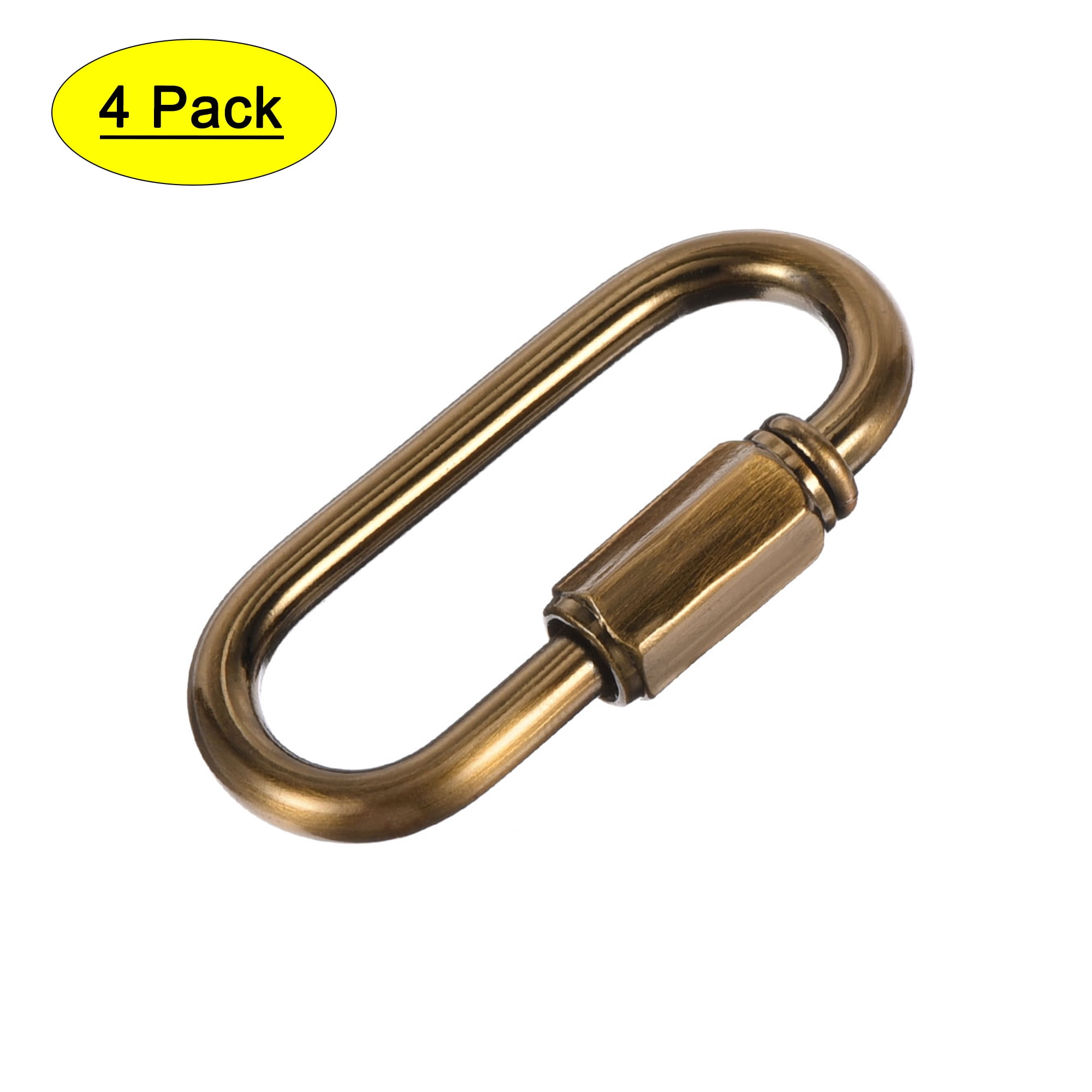 Uxcell 4mm Oval Shape Quick Link Screw Lock Chain Connector Gold Bronze ...