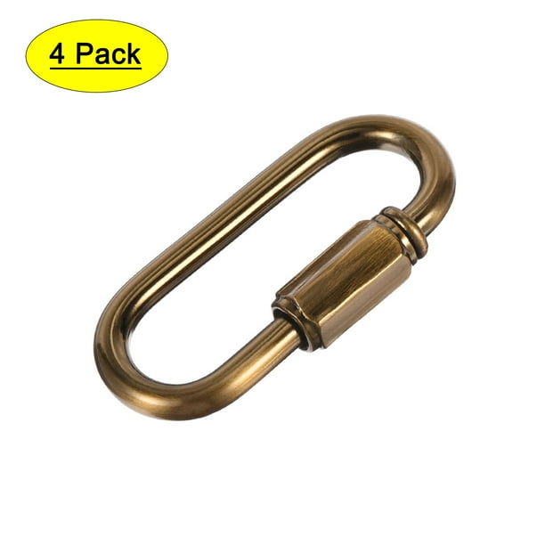 Uxcell 4mm Oval Shape Quick Link Screw Lock Chain Connector Gold Bronze ...