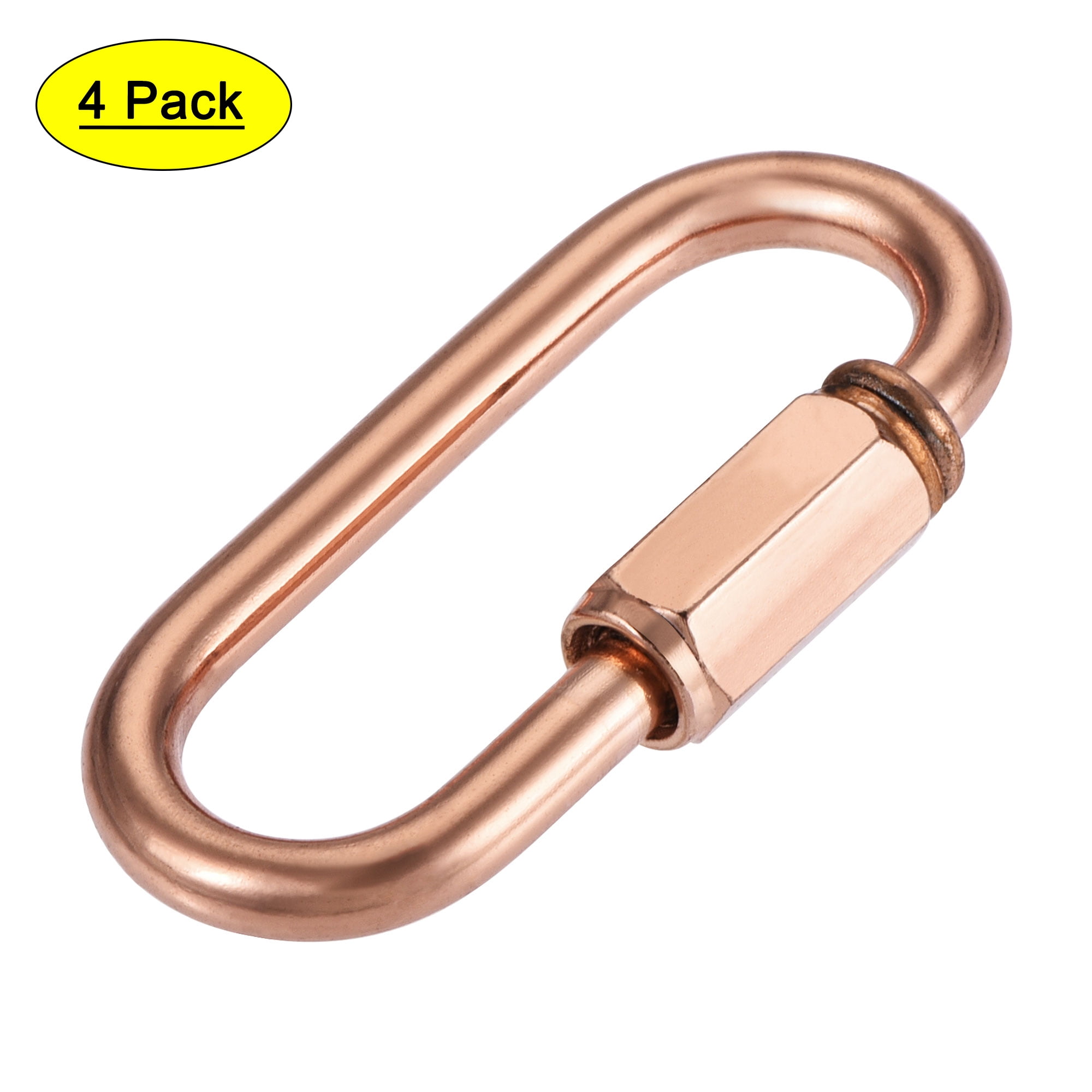 Uxcell 4mm Oval Shape Quick Link Screw Lock Chain Connector Rose Gold 4 ...