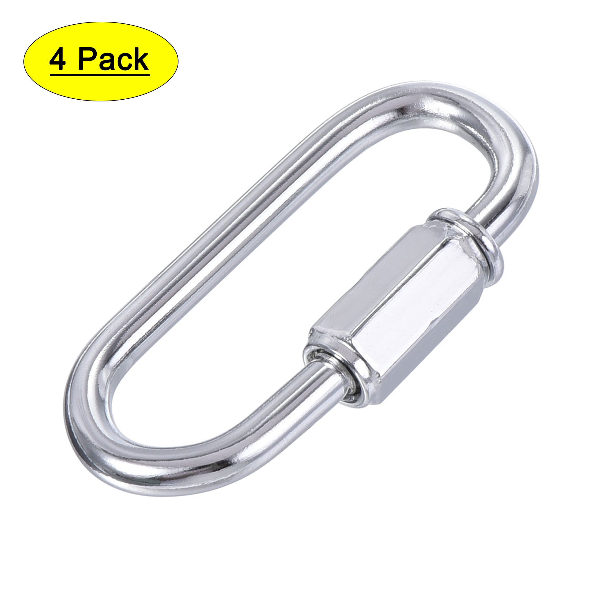 Uxcell 4mm Oval Shape Quick Link Screw Lock Chain Connector Silver Tone ...