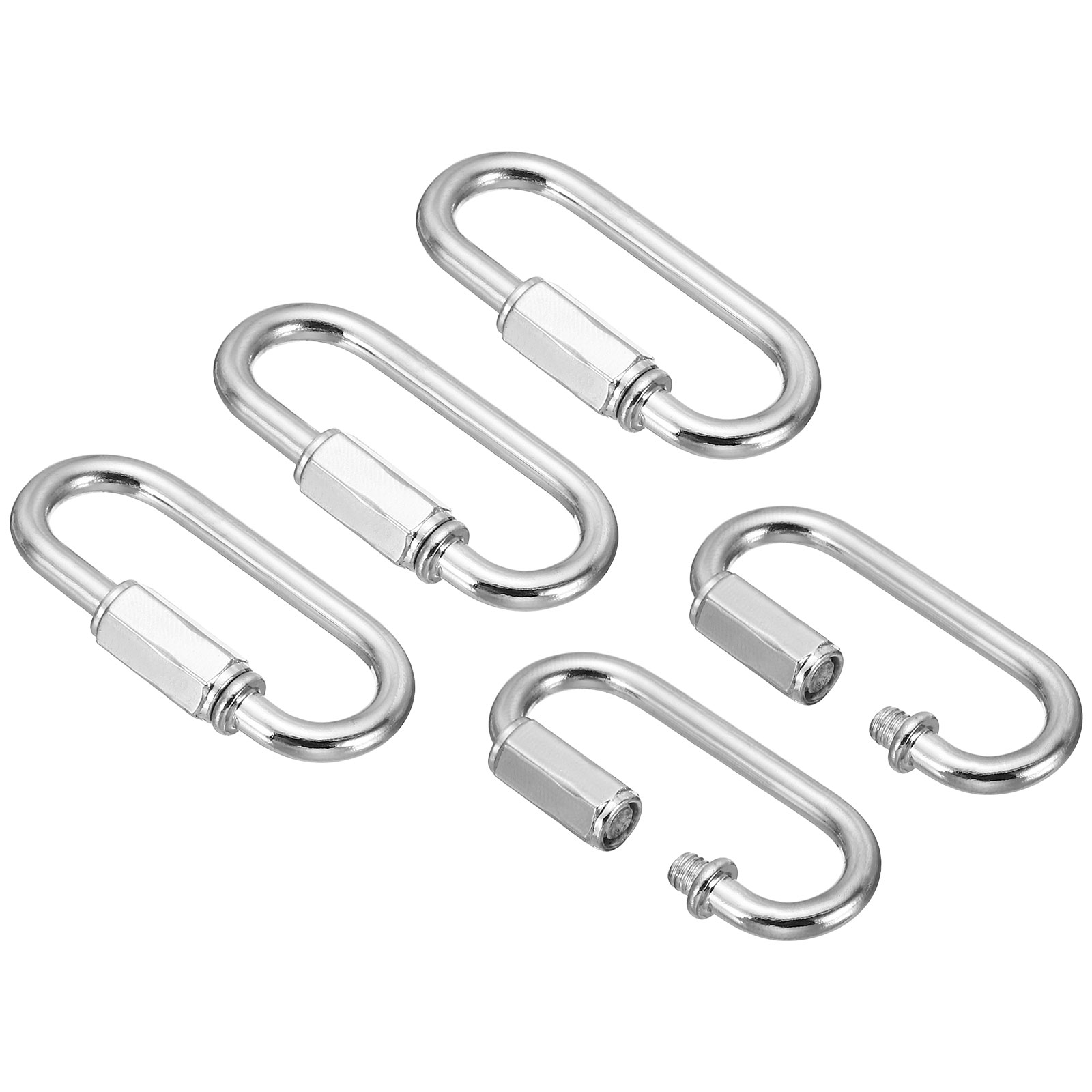 Uxcell 4mm Steel Chain Quick Links Screw Locking Chain Connector Ring ...