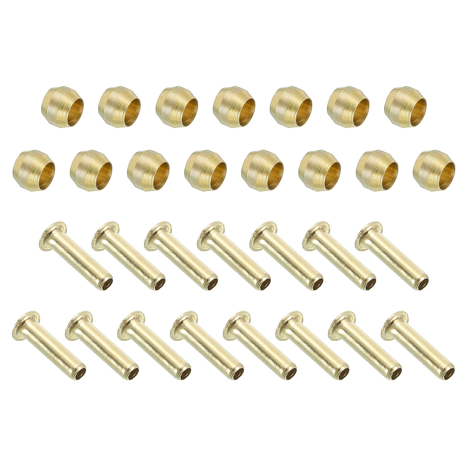 Uxcell 4mm Tube ID Compression Assortment Kit, Brass Compression Sleeve ...
