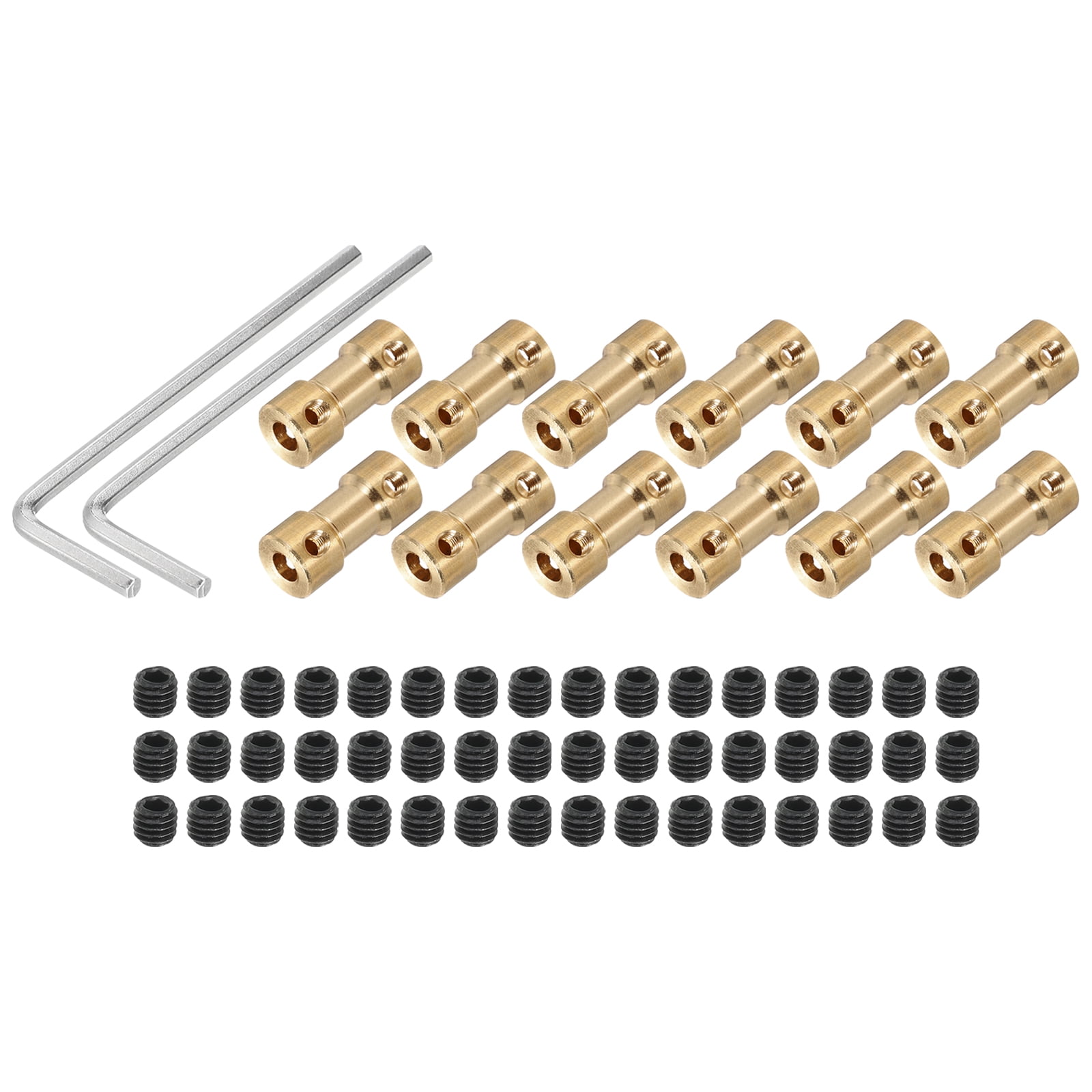 Uxcell 4mm to 4mm Bore Rigid Coupling 20mm x 9mm M3 Brass Shaft Copper ...