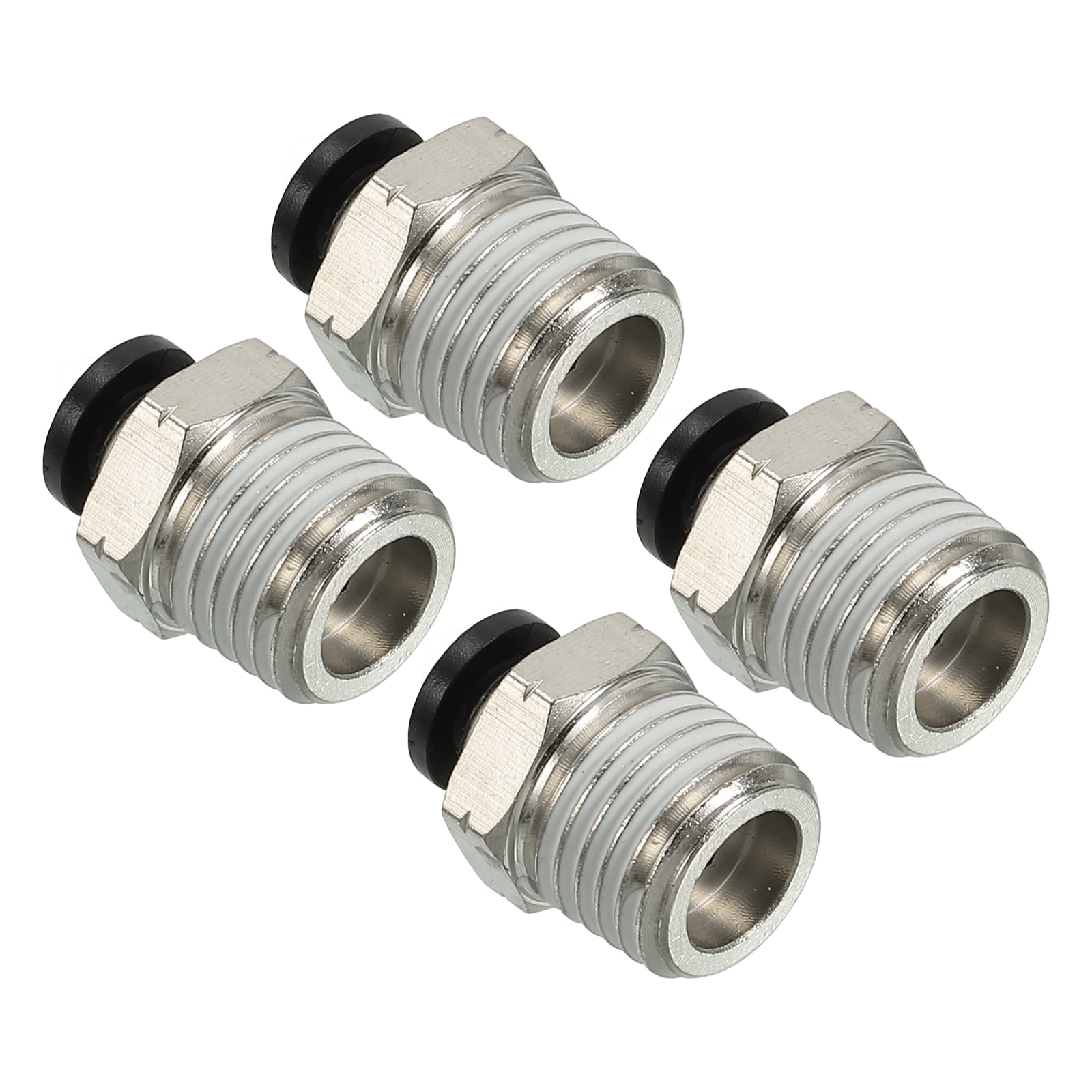 Uxcell 4mm x 1/4"NPT Male Thread Push to Connect Fittings Pneumatic Air ...