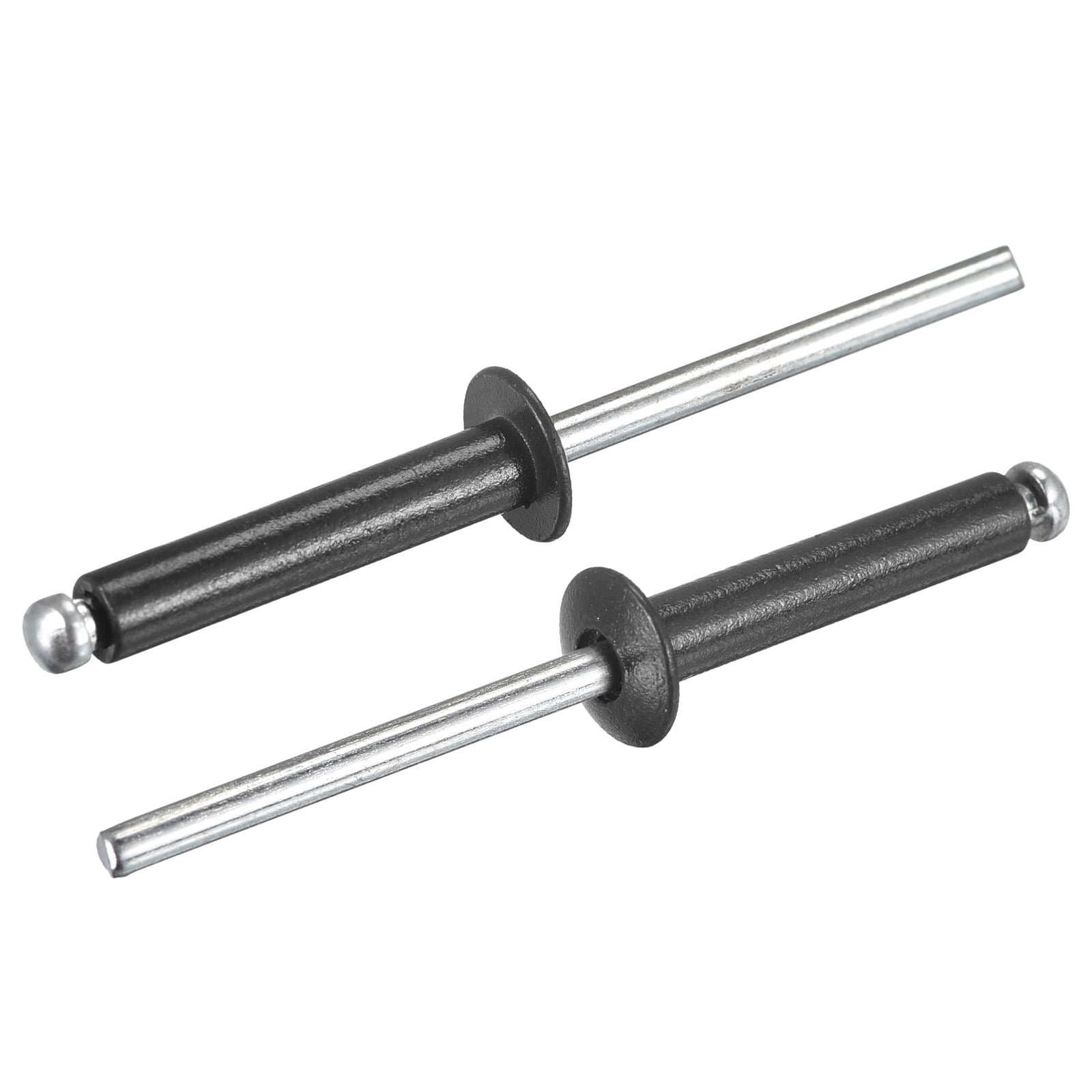 Uxcell 4mm x 20mm Aluminum Open End Flat Round Head Blind Rivets, Black ...