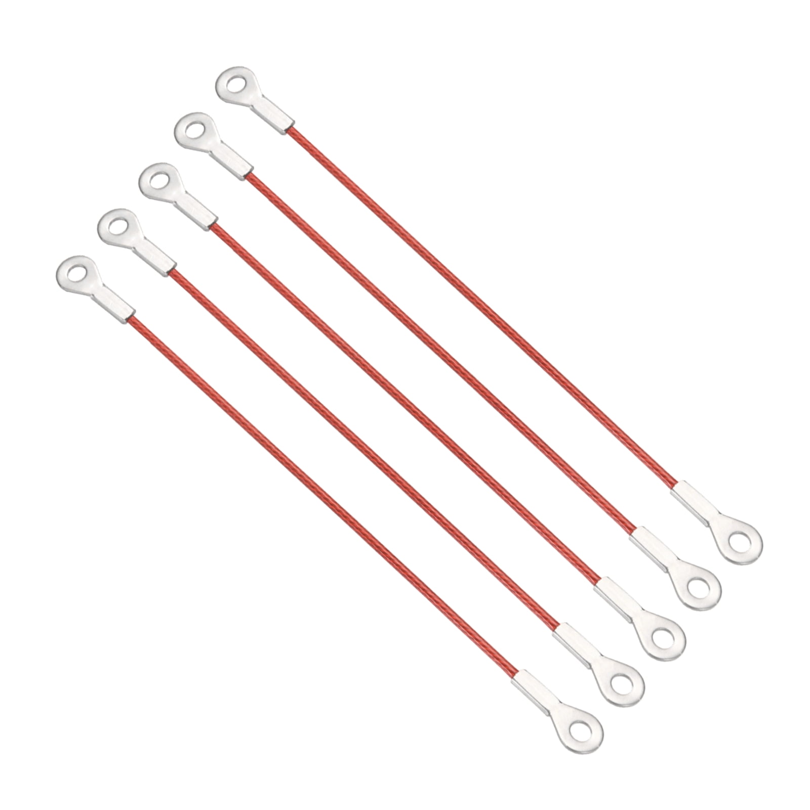 Uxcell 4mm x 30cm Lanyard Cable, 5 PCS 304 Stainless Steel Cable ...