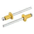 Uxcell 4mm x 6mm Aluminum Open End Flat Round Head Blind Rivets, Gold ...