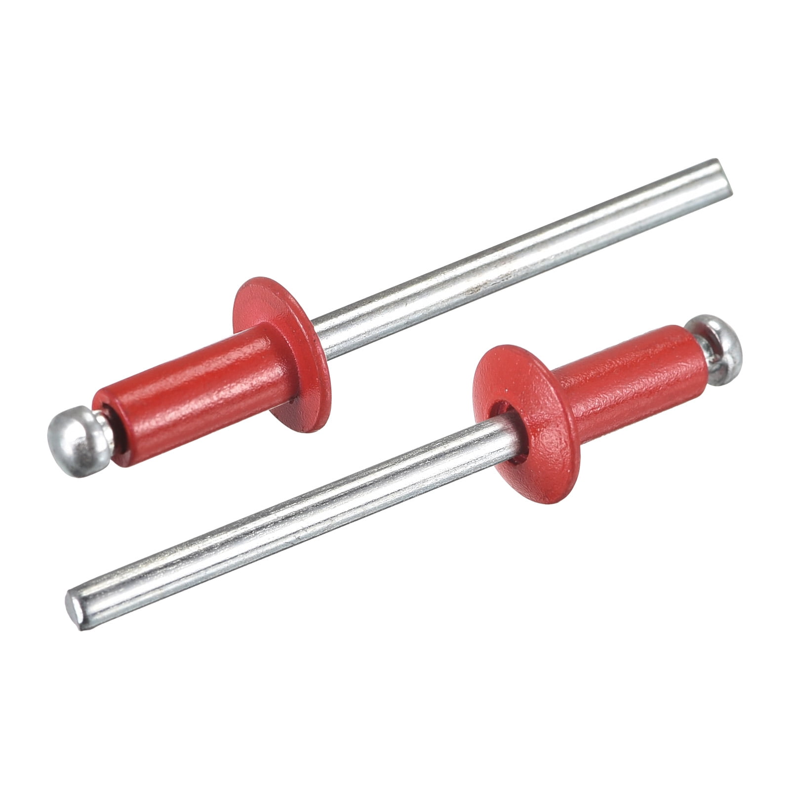Uxcell 4mm x 8mm Aluminum Open End Flat Round Head Blind Rivets, Red ...
