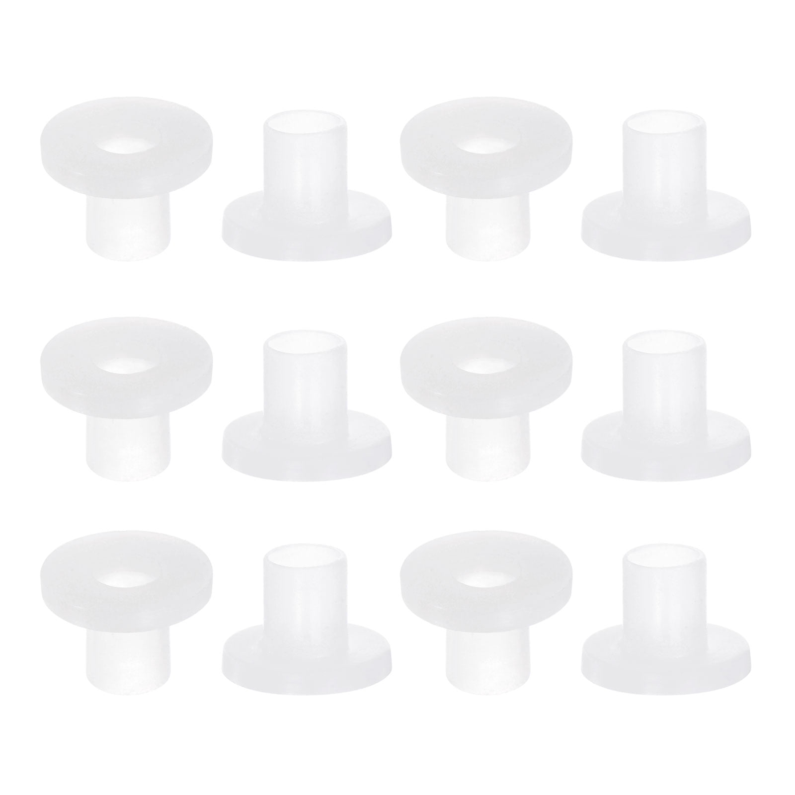 Uxcell 4mmx5mmx7mm Flanged Sleeve Bearings Nylon Bushings, White 12 ...