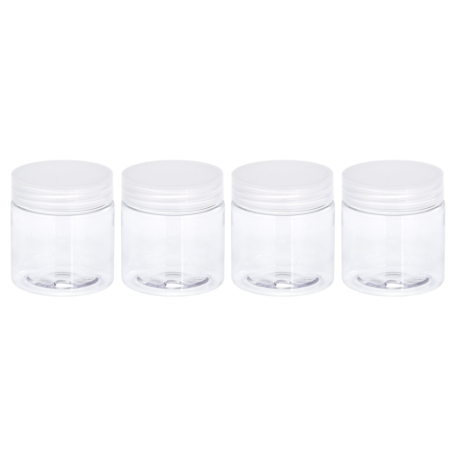Uxcell 4oz/ 120ml Round Plastic Jars with Transparent Screw Top Lid for ...