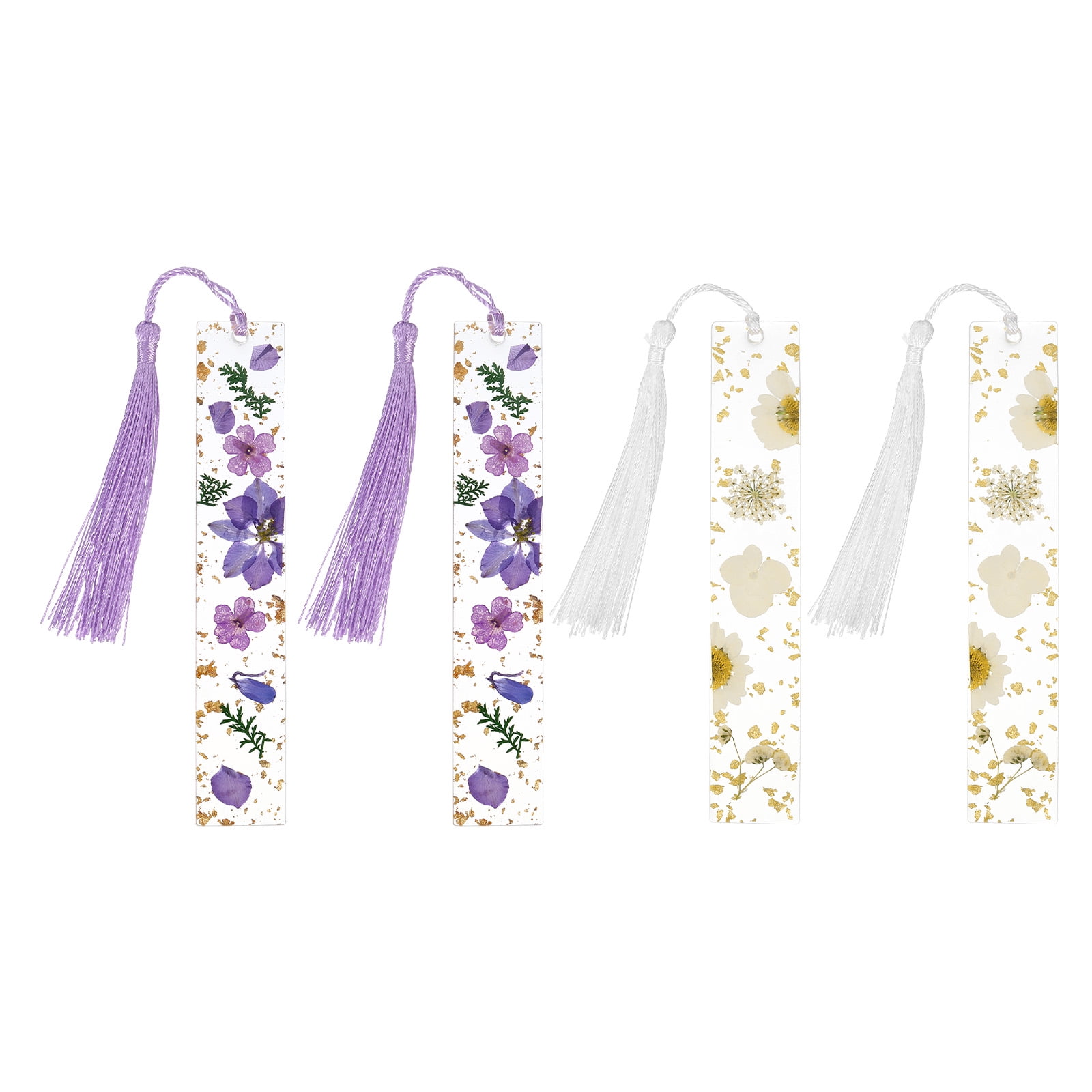 Uxcell 4packs Transparent Dried Flower Bookmarks for Women Reading ...