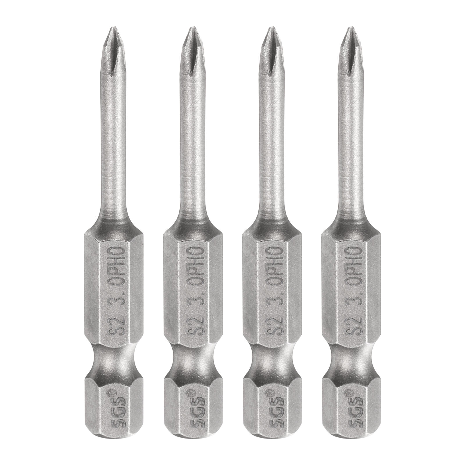Uxcell 4pcs #0 Phillips Screwdriver Bit PH0 1/4" Hex Shank 2" (50mm ...