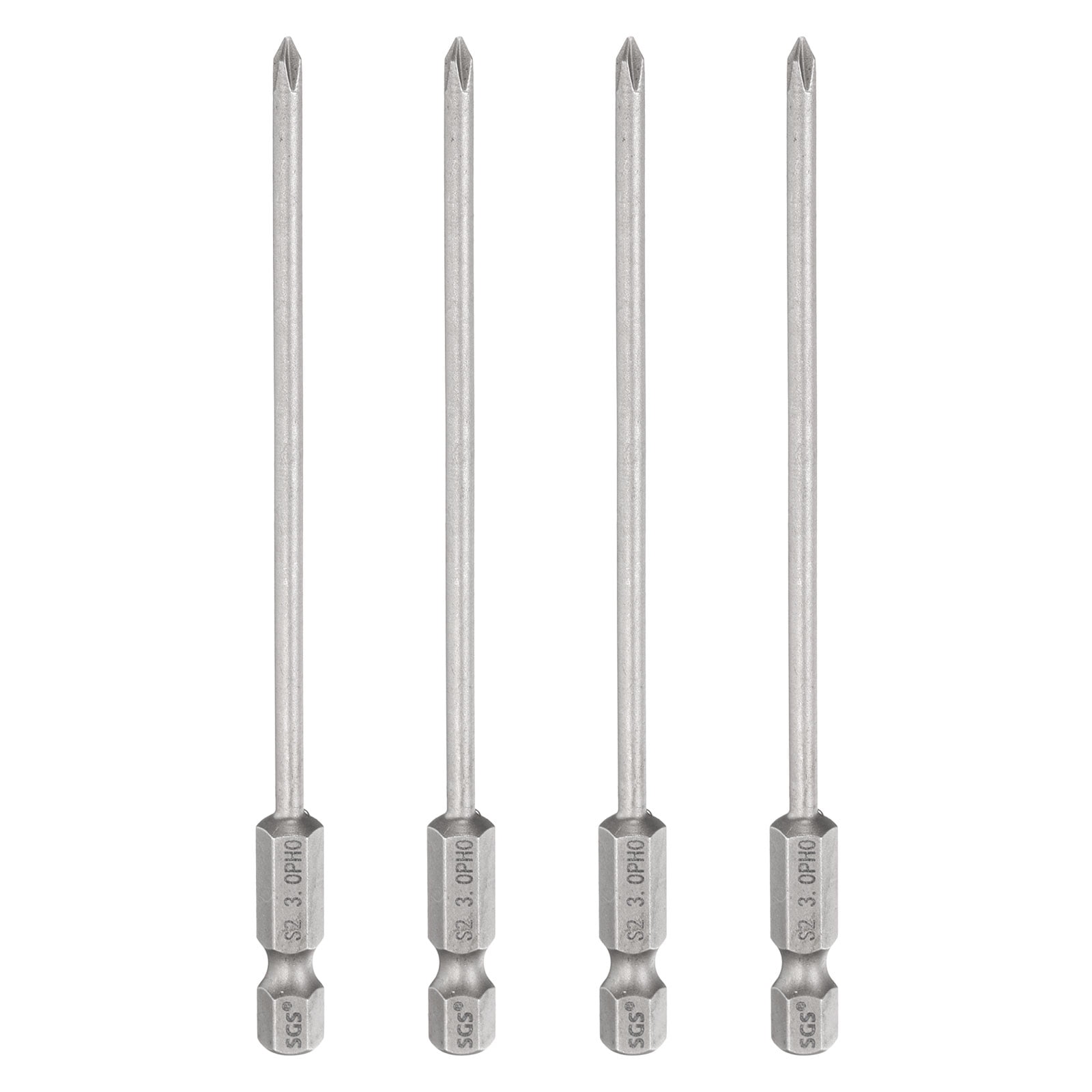 Uxcell 4pcs #0 Phillips Screwdriver Bit PH0 1/4" Hex Shank 4.3" (110mm ...
