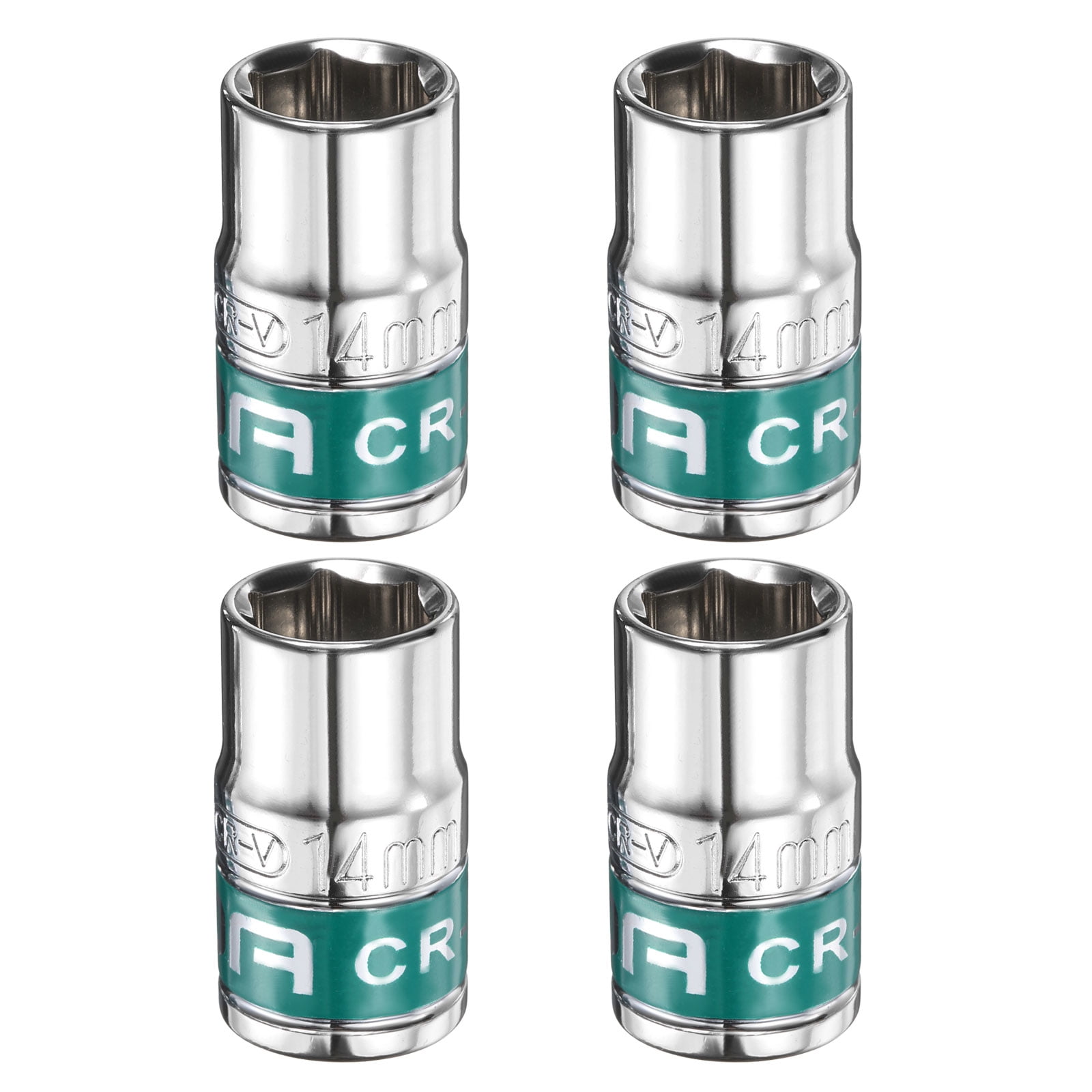 Uxcell 4pcs 1/2" Drive 6 Points Socket 14mm CR-V Metric Shallow Socket ...