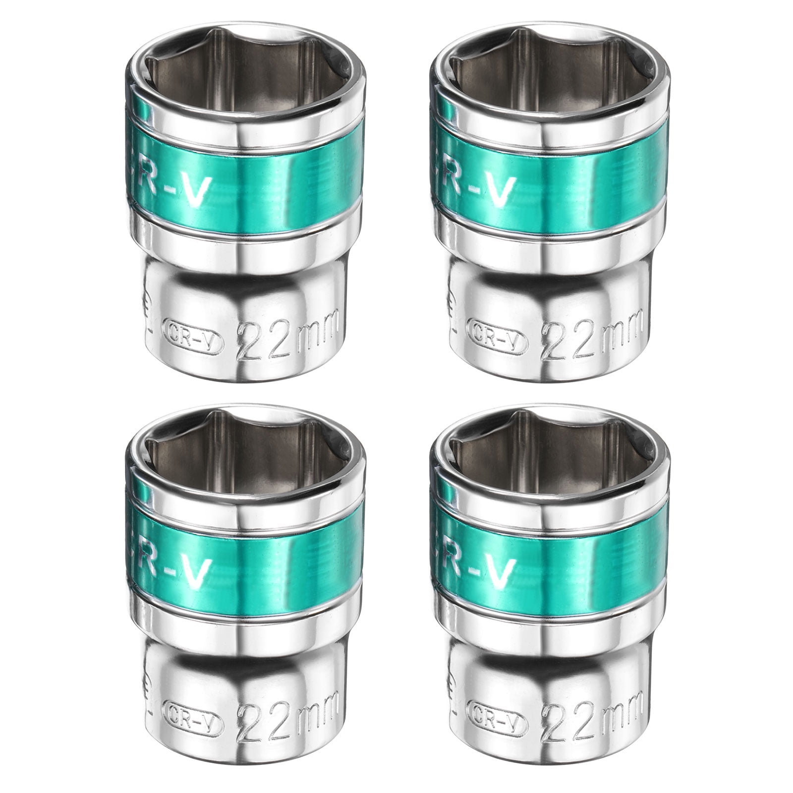 Uxcell 4pcs 1/2" Drive 6 Points Socket 22mm CR-V Metric Shallow Socket ...