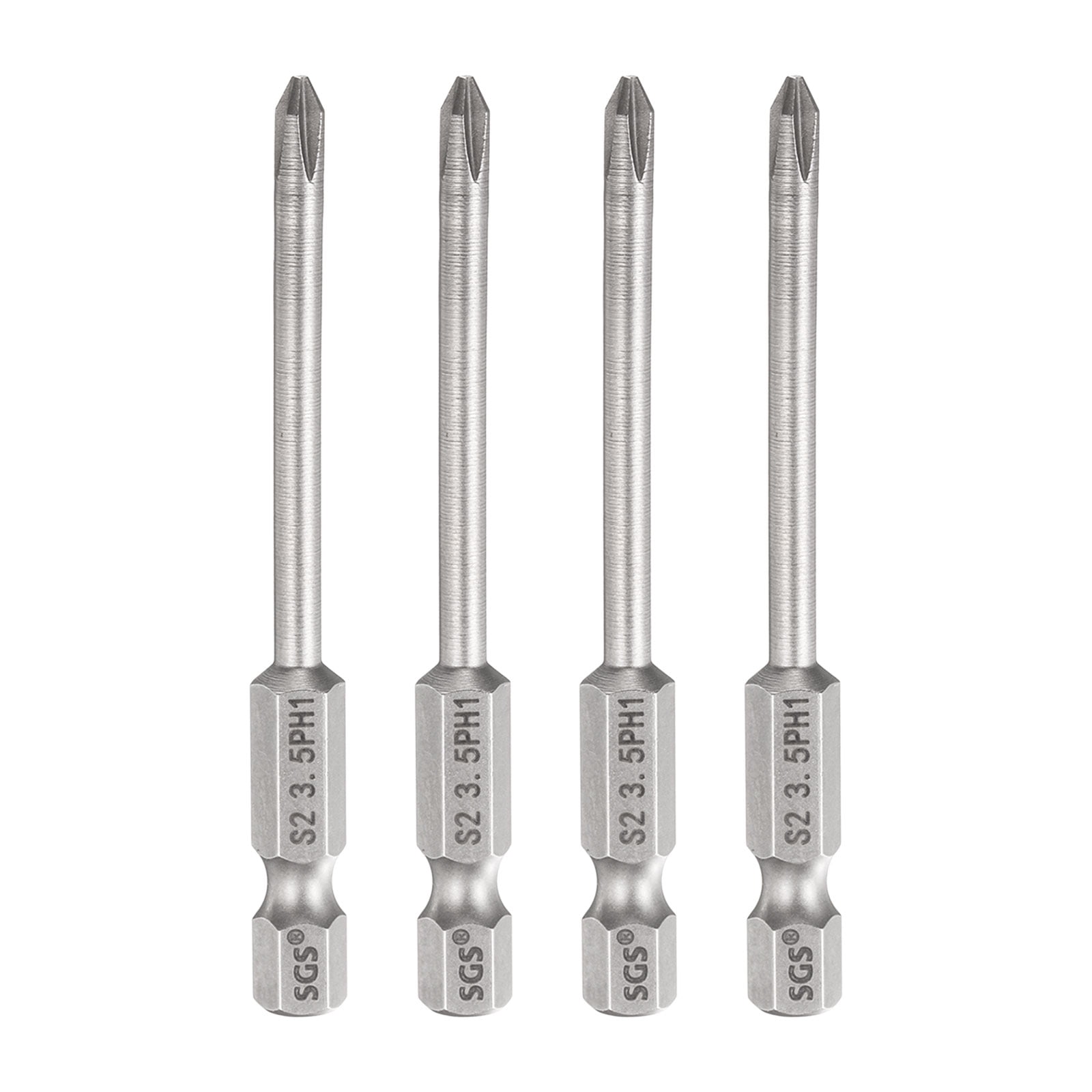 Uxcell 4pcs #1 Phillips Screwdriver Bit PH1 1/4" Hex Shank 2.6" (65mm ...