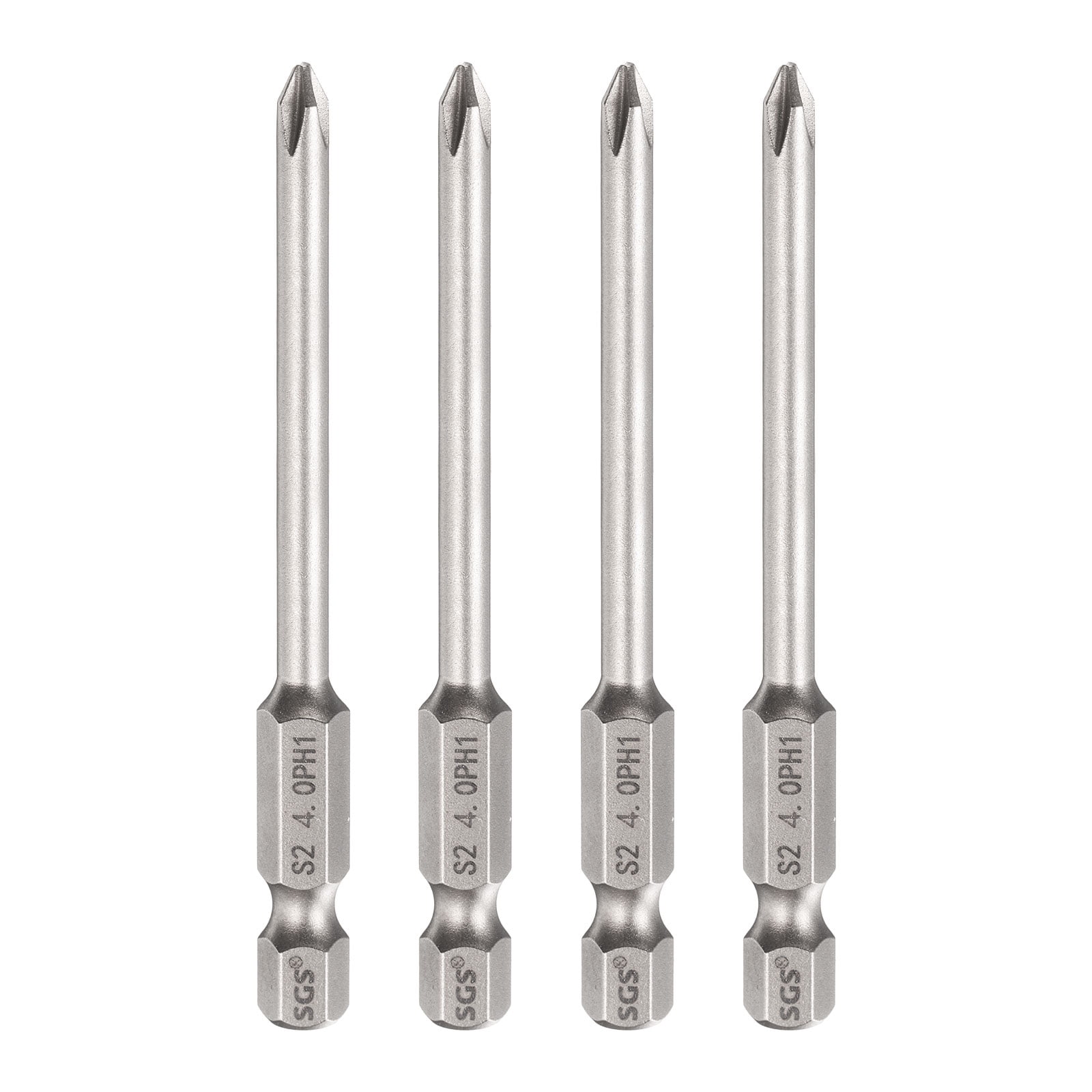 Uxcell 4pcs #1 Phillips Screwdriver Bit PH1 1/4" Hex Shank 3" (75mm ...