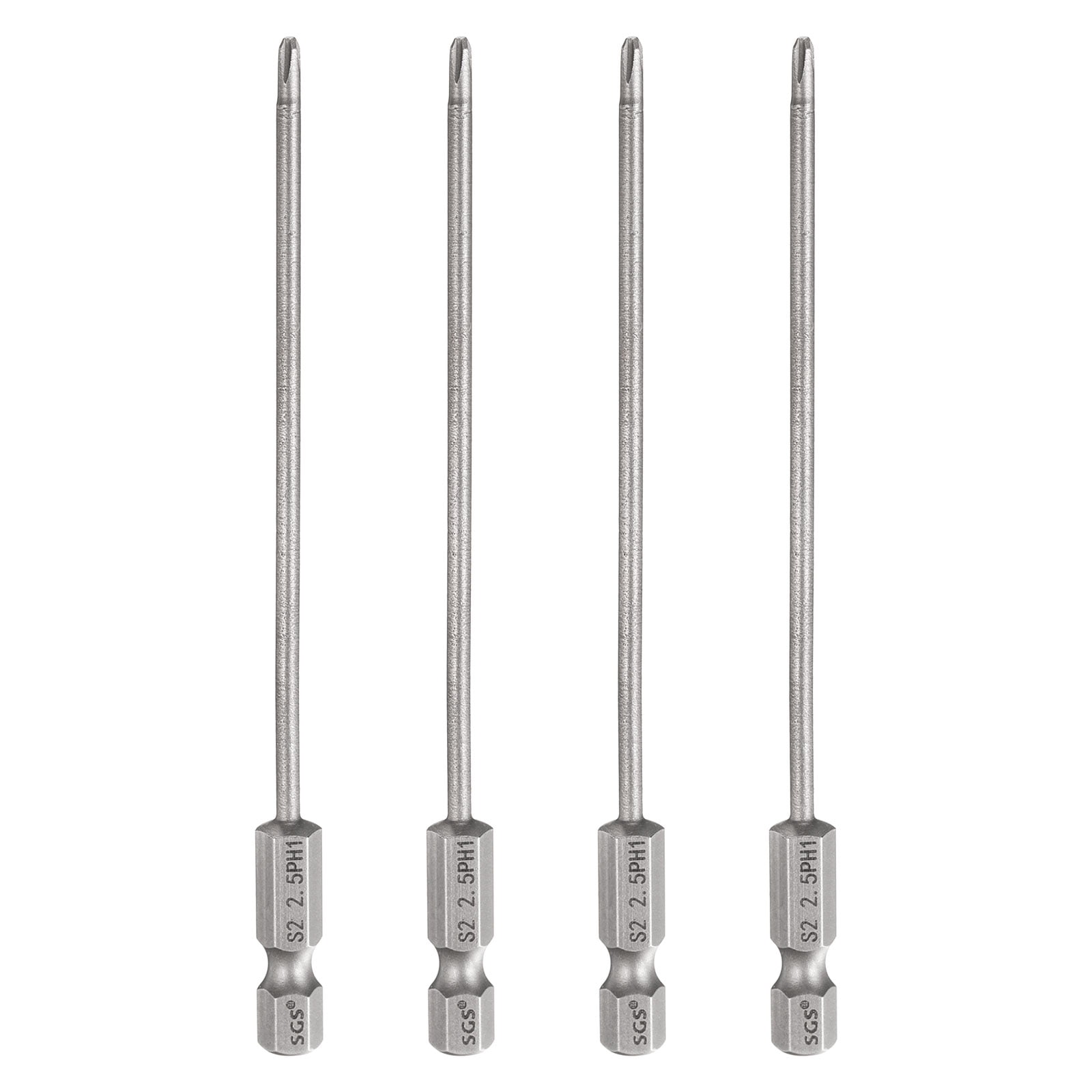 Uxcell 4pcs #1 Phillips Screwdriver Bit PH1 1/4" Hex Shank 4.3" (110mm ...