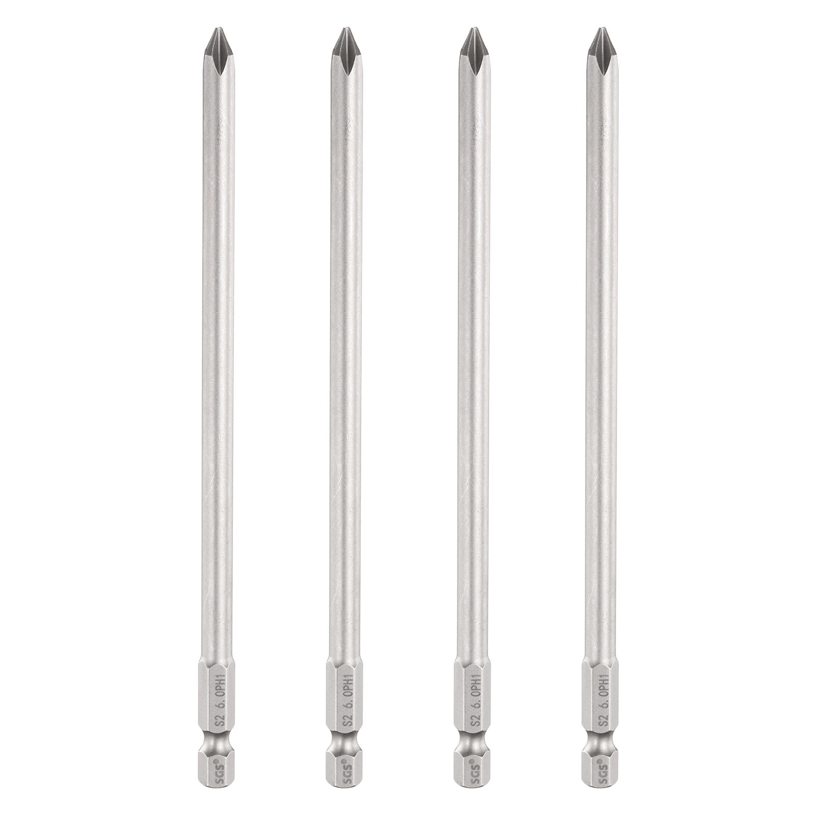 Uxcell 4pcs #1 Phillips Screwdriver Bit PH1 1/4" Hex Shank 6" (150mm ...