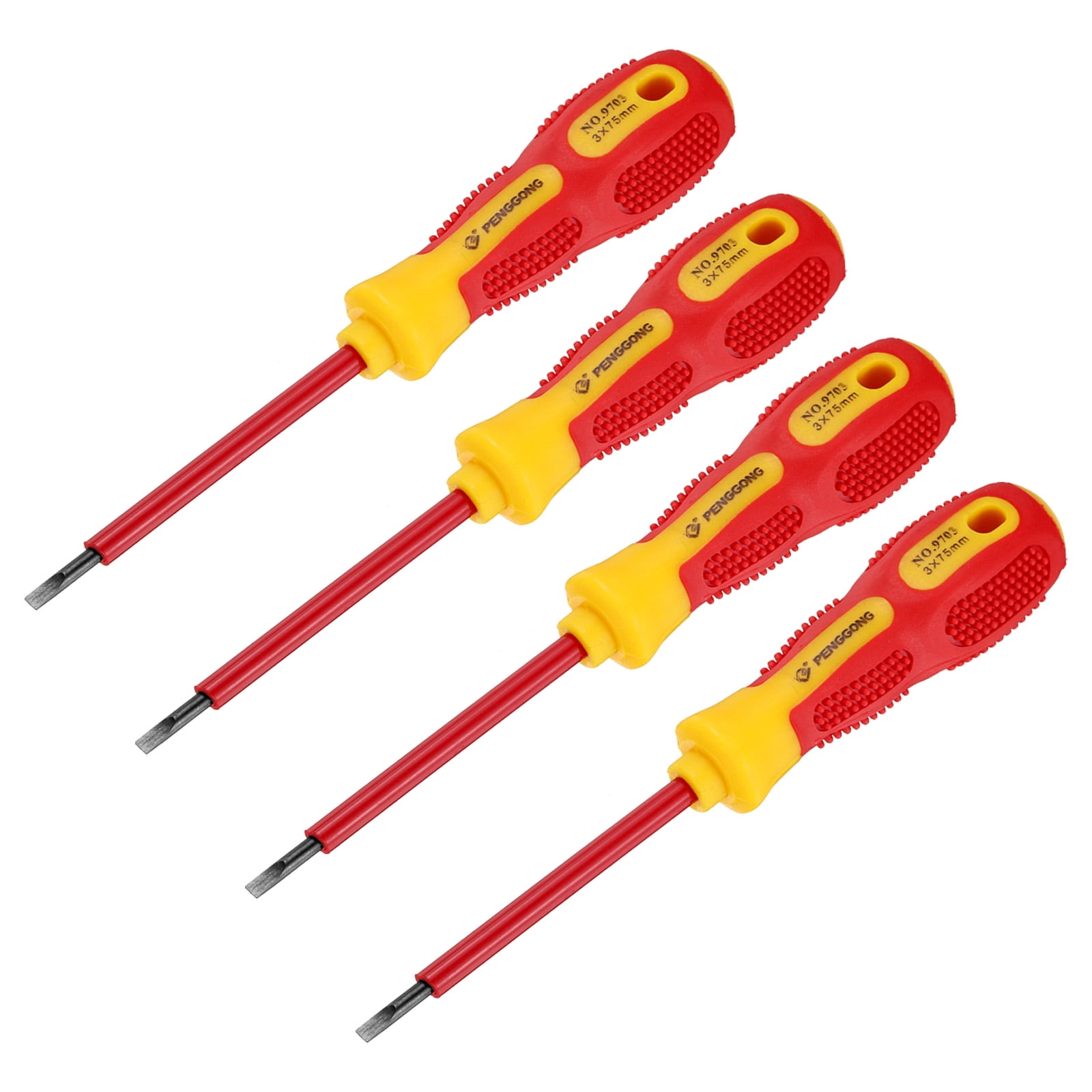 Uxcell 4pcs 1000v Insulated Electrician Screwdriver 3x75mm CR-V ...
