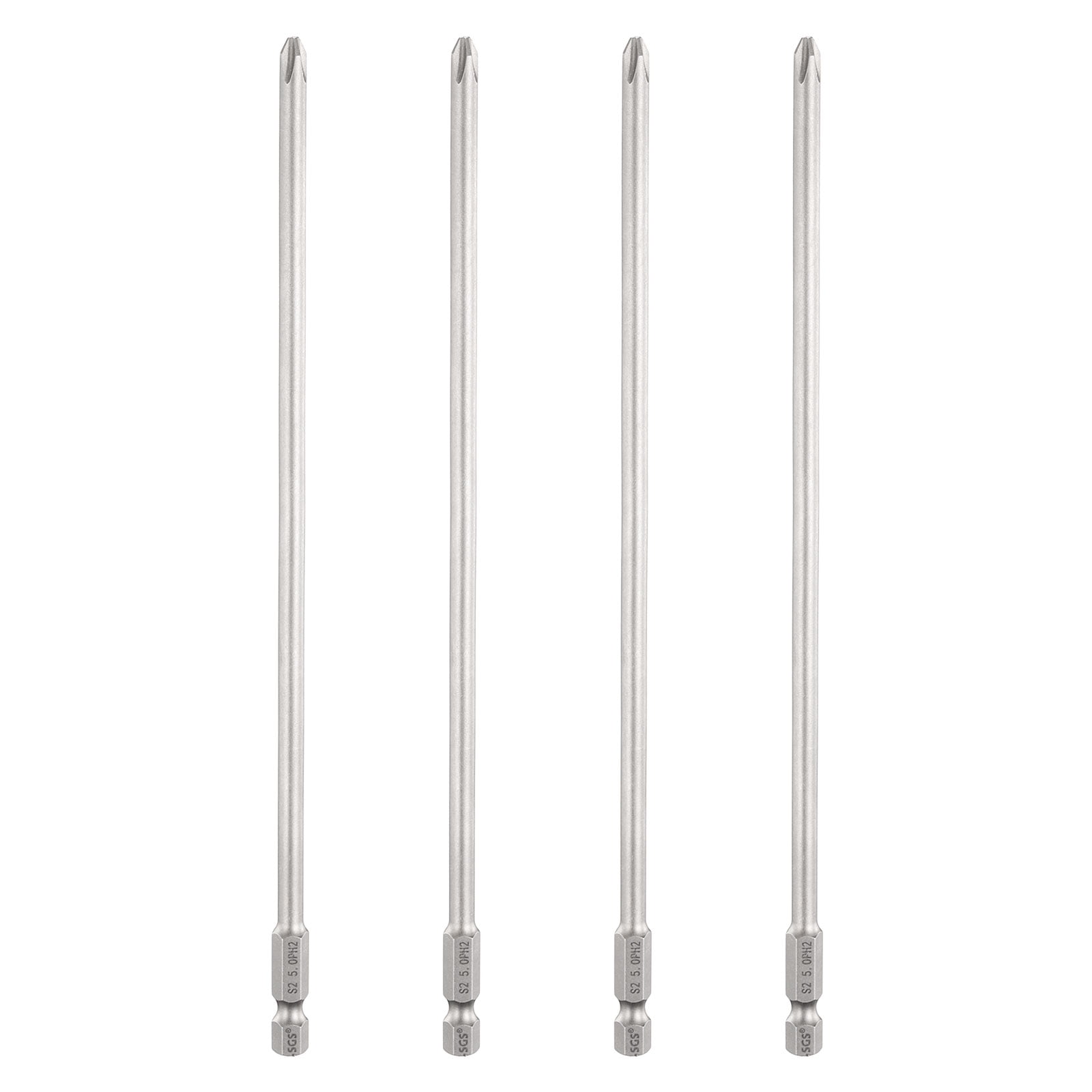 Uxcell 4pcs #2 Phillips Screwdriver Bit PH2 1/4" Hex Shank 8" (200mm ...
